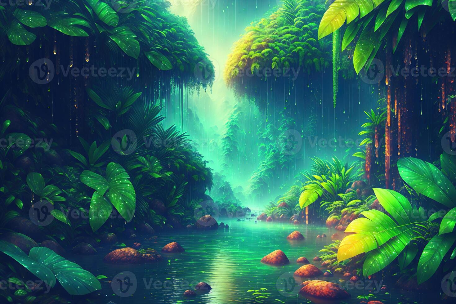 Rain Forest Background by ai generated 22513401 Stock Photo at Vecteezy