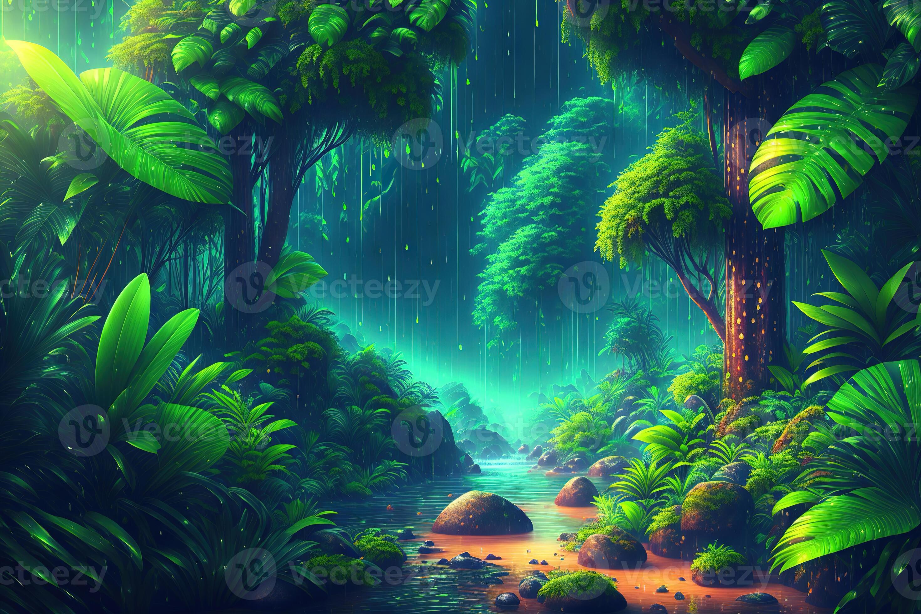 Rain Forest Background by 22513402 Stock Photo at Vecteezy