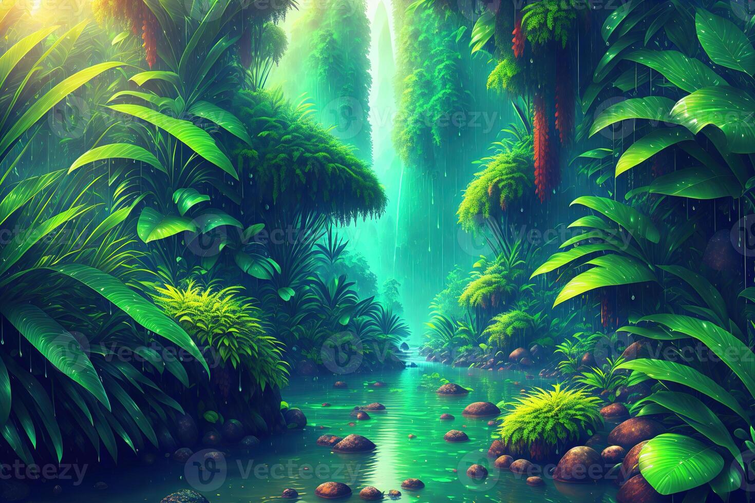 Rain Forest Background by 22513405 Stock Photo at Vecteezy