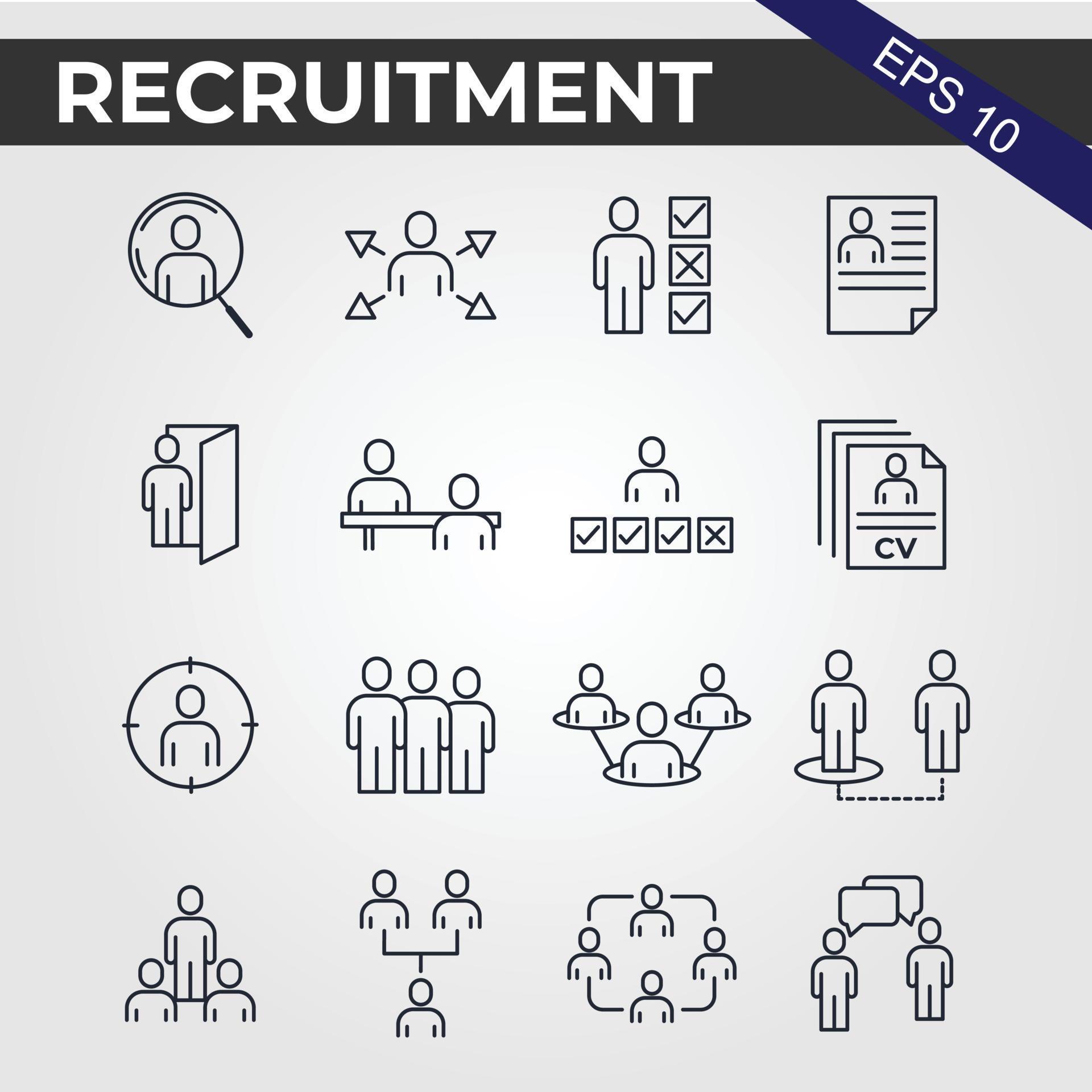 16 Simple Set of Business Management Related Vector Line Icons. Contains such Icons as Inspector ...