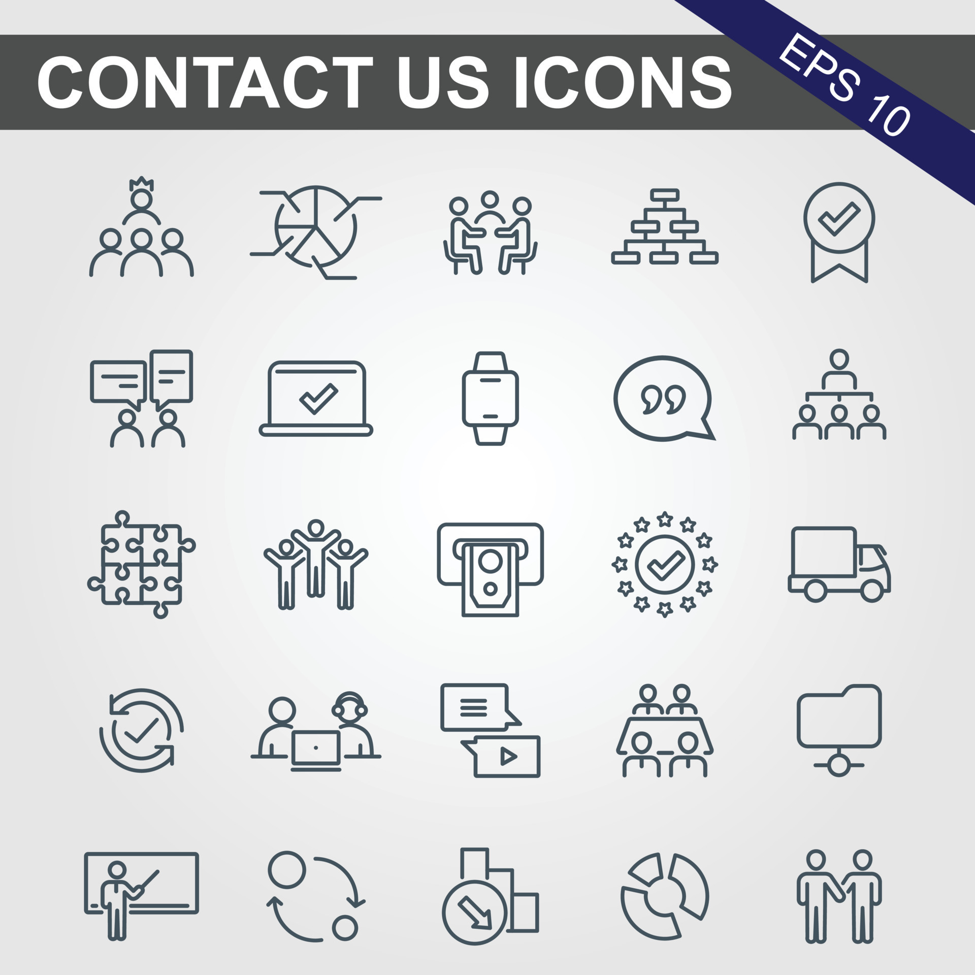 16 Set of simple Contact us icons for web and mobile app. Social Media ...