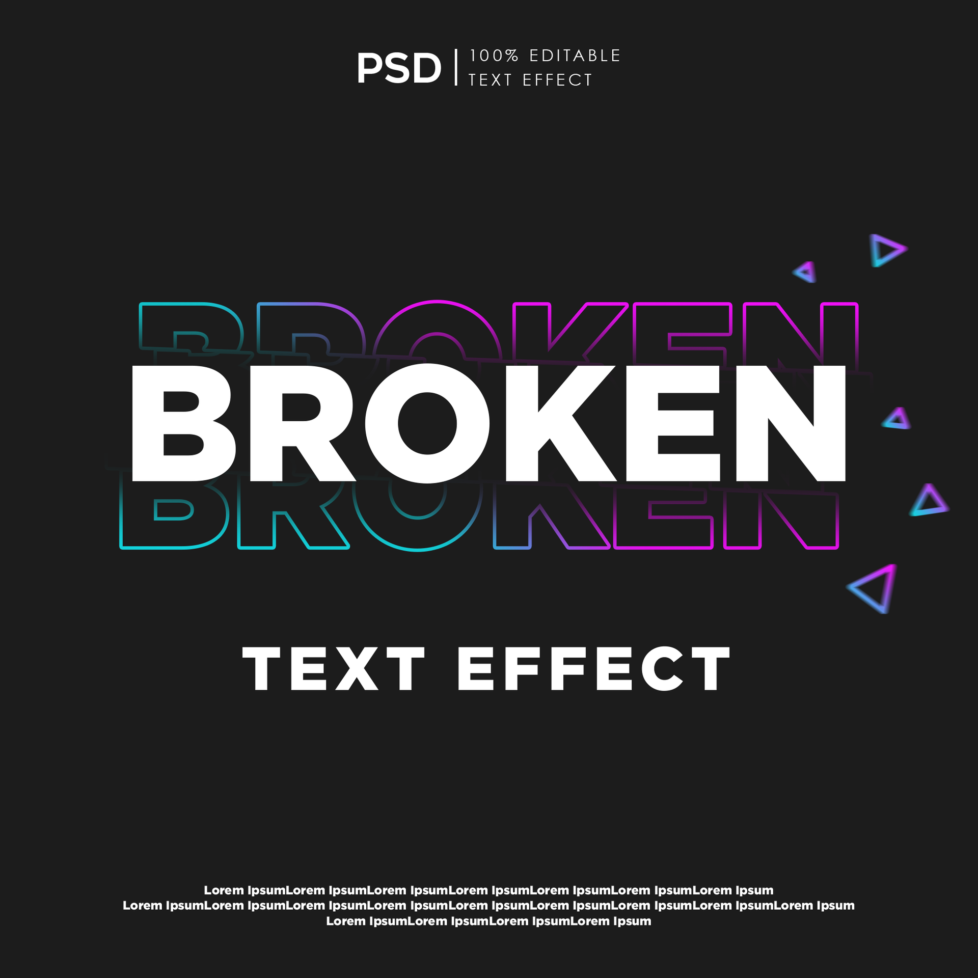 Broken Text Effect 22520611 PSD