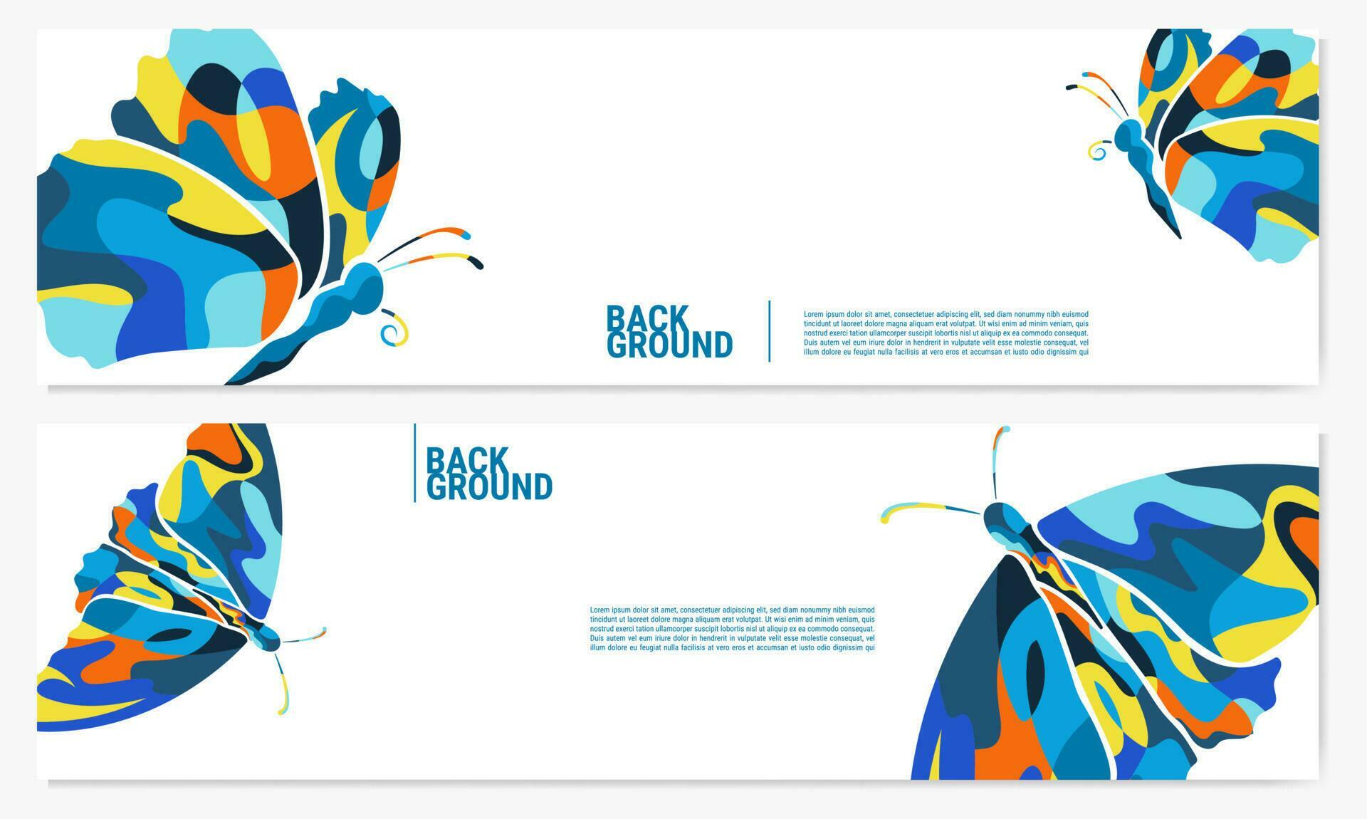 abstract colorful butterfly banner design, abstract butterfly ...
