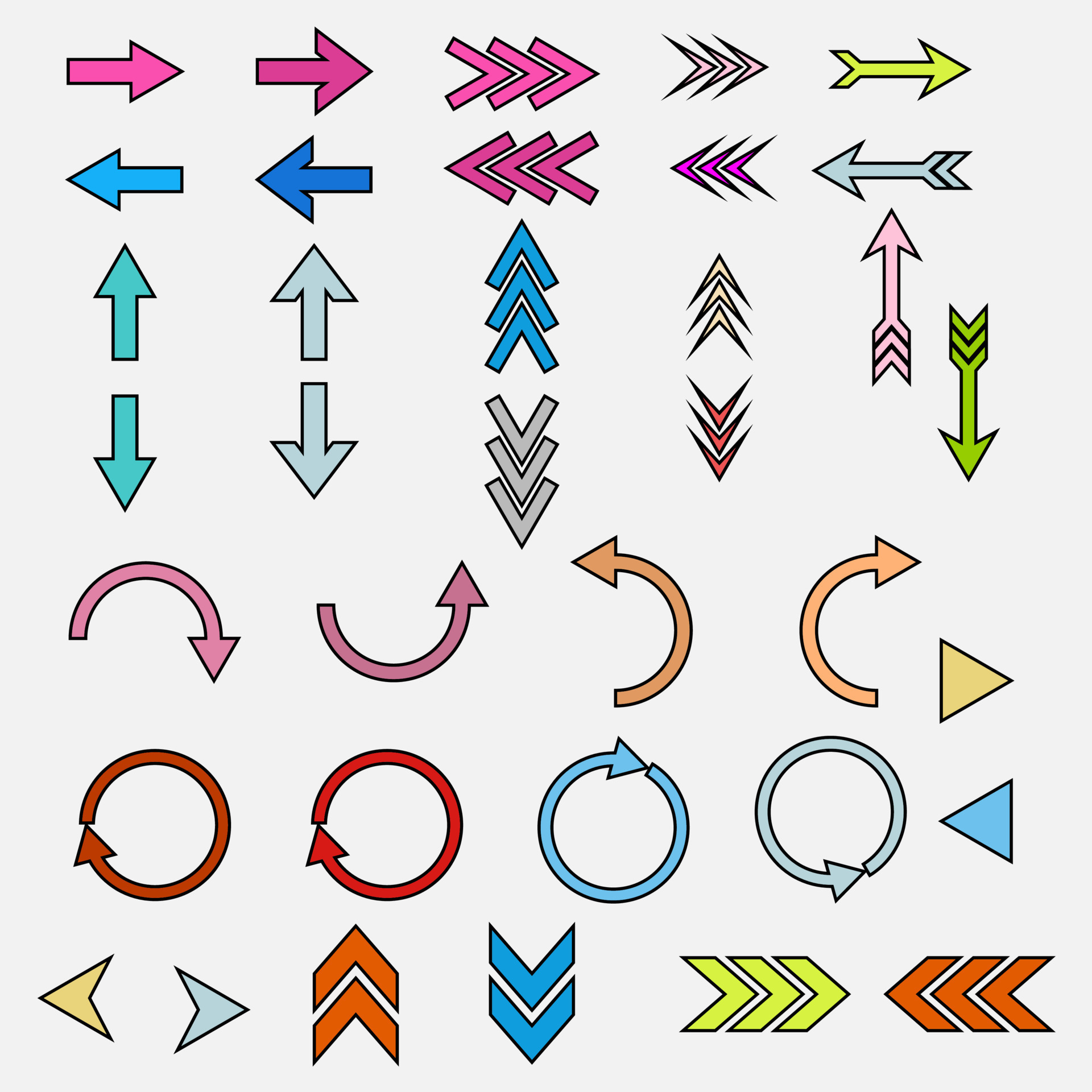 arrow fillet line package 22522527 Vector Art at Vecteezy