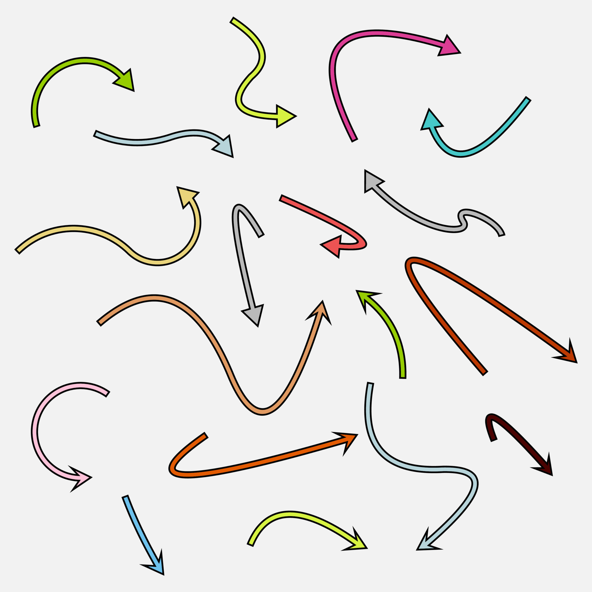 arrow fillet line package 22522529 Vector Art at Vecteezy