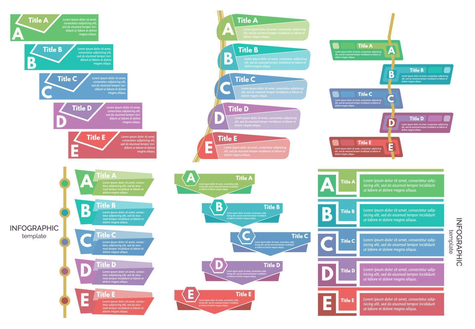 Set of six elements of infographic design. Step by step infographic ...