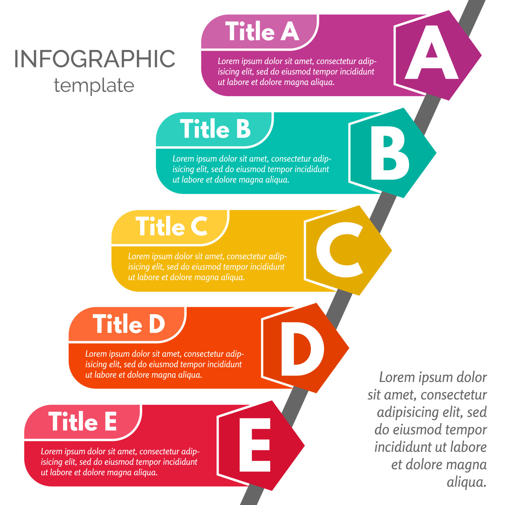 Five steps infographic design elements. Step by step infographic design ...