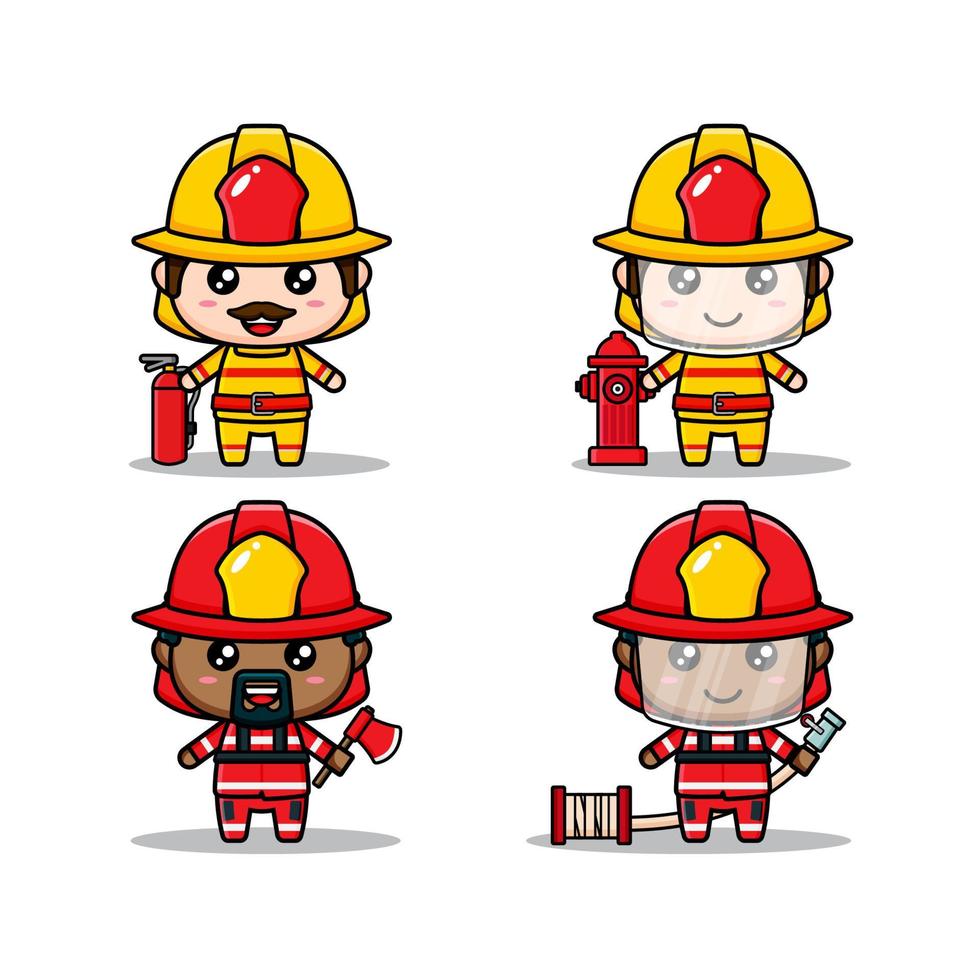 Cute firefighter characters bundle suitable for kids products 22532349 ...