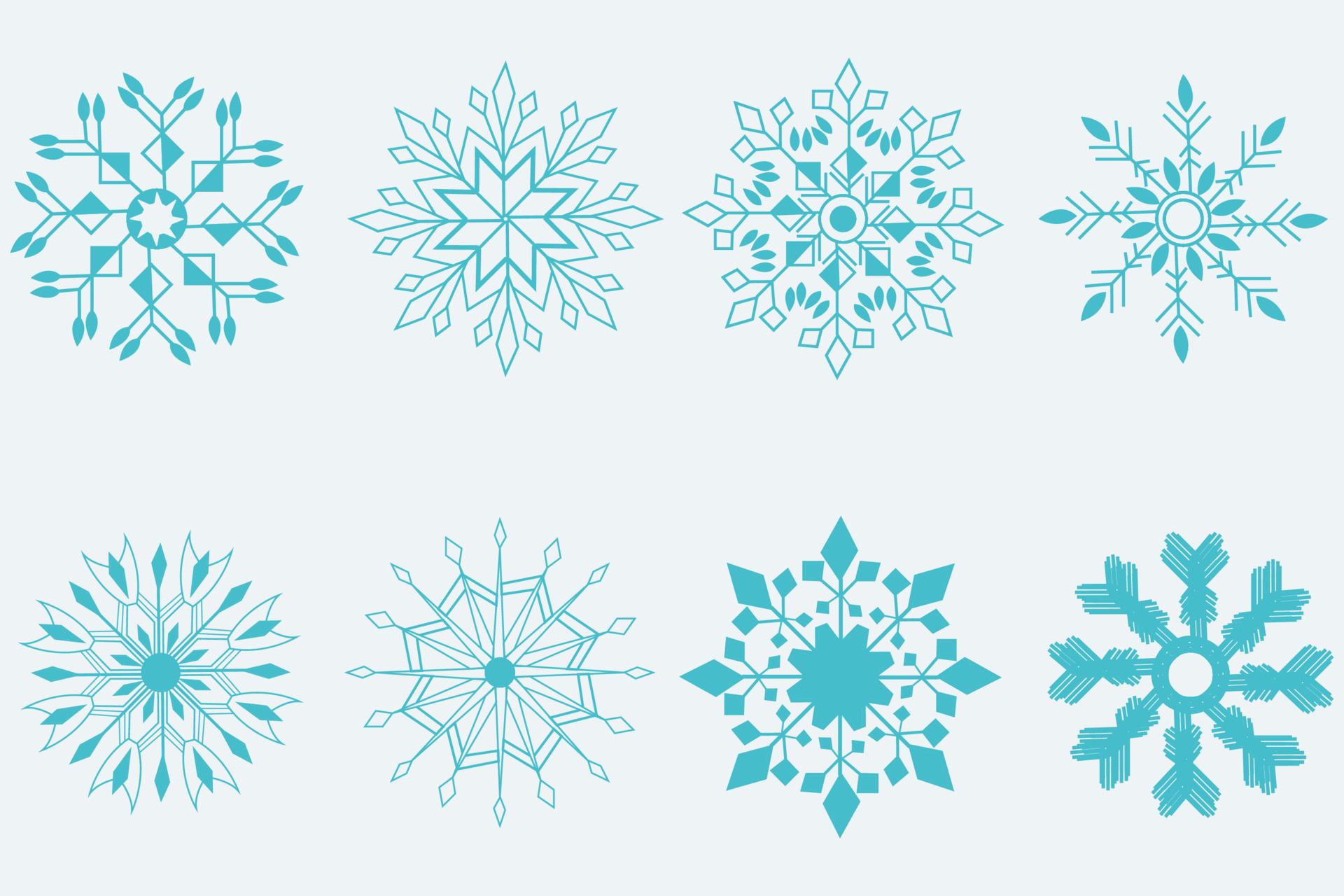 Snowflakes vector collection. Winter Snowflake Pattern, Christmas ...