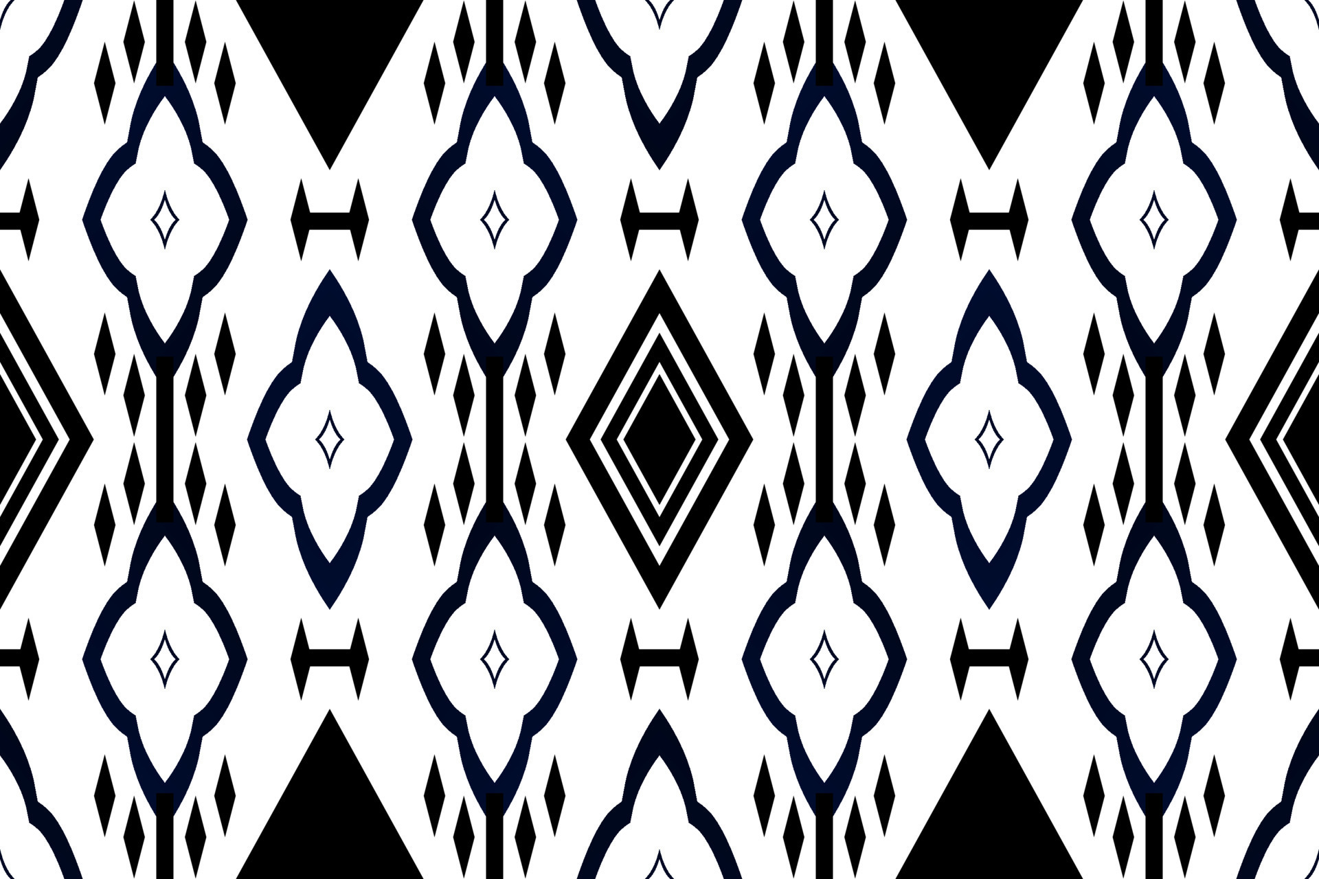 Black And White Geometric Ethnic Seamless Pattern Design For Wallpaper