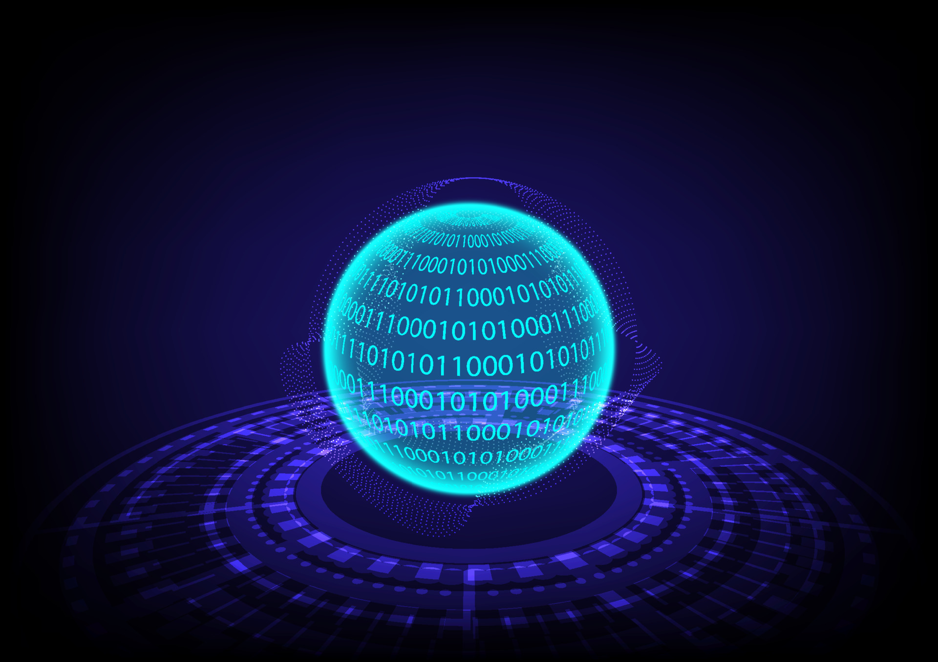 Cyber crime concept. Globe with binary code and security payment information. Digital earth with ...