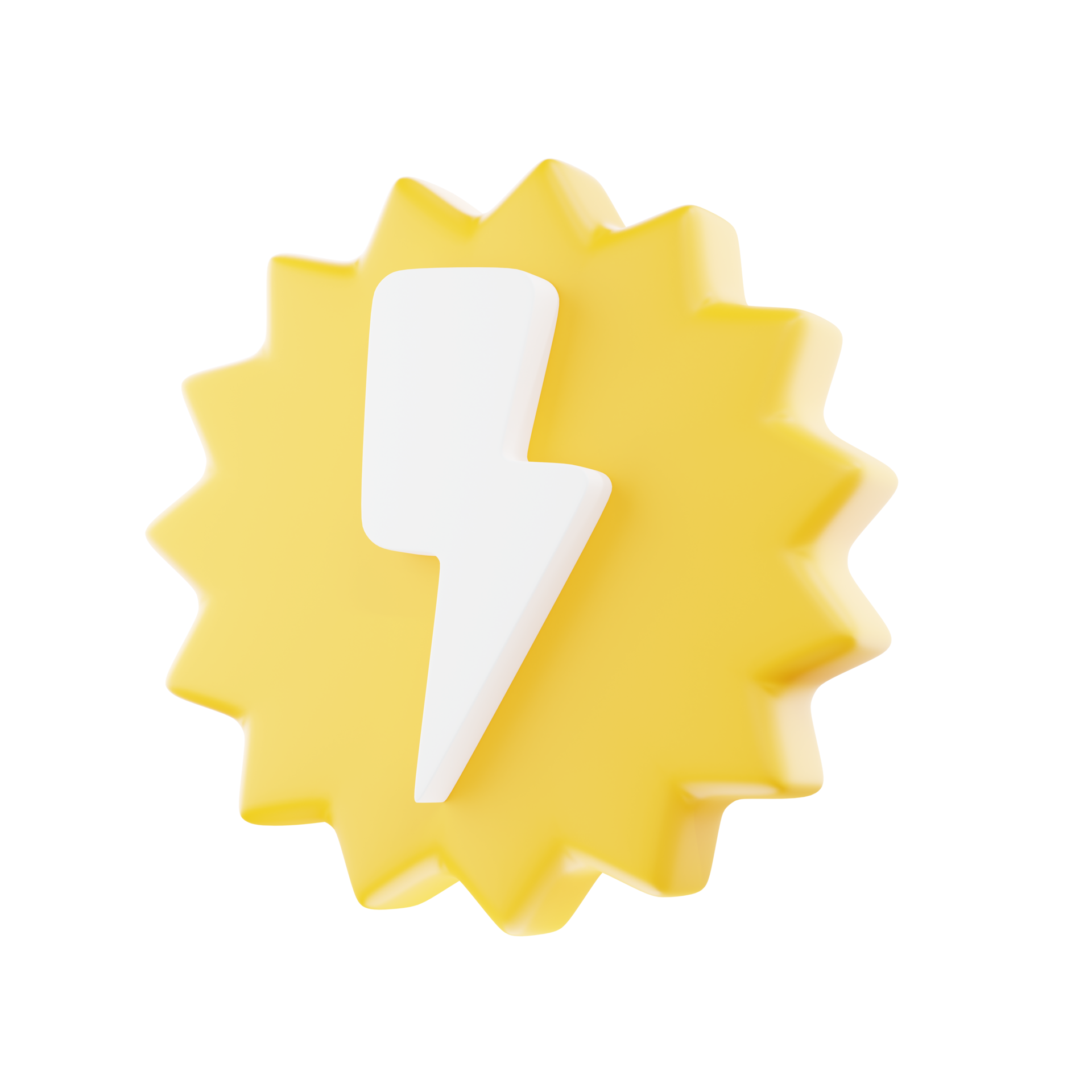 3d Render Thunderbolt Icon Flash Lightning Danger And Power