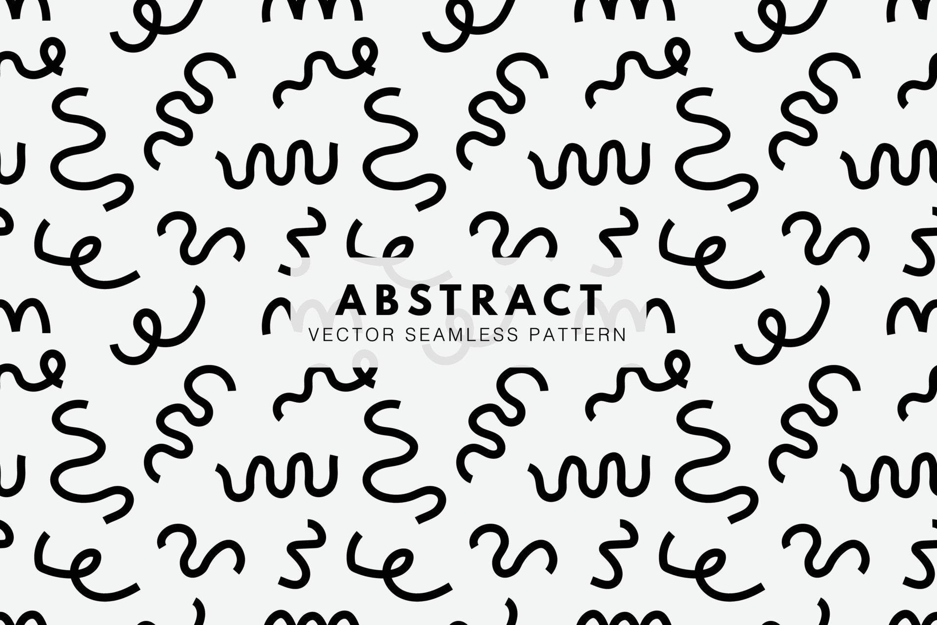 Wiggly Lines Black Shapes Abstract Seamless Repeating Pattern 22542307