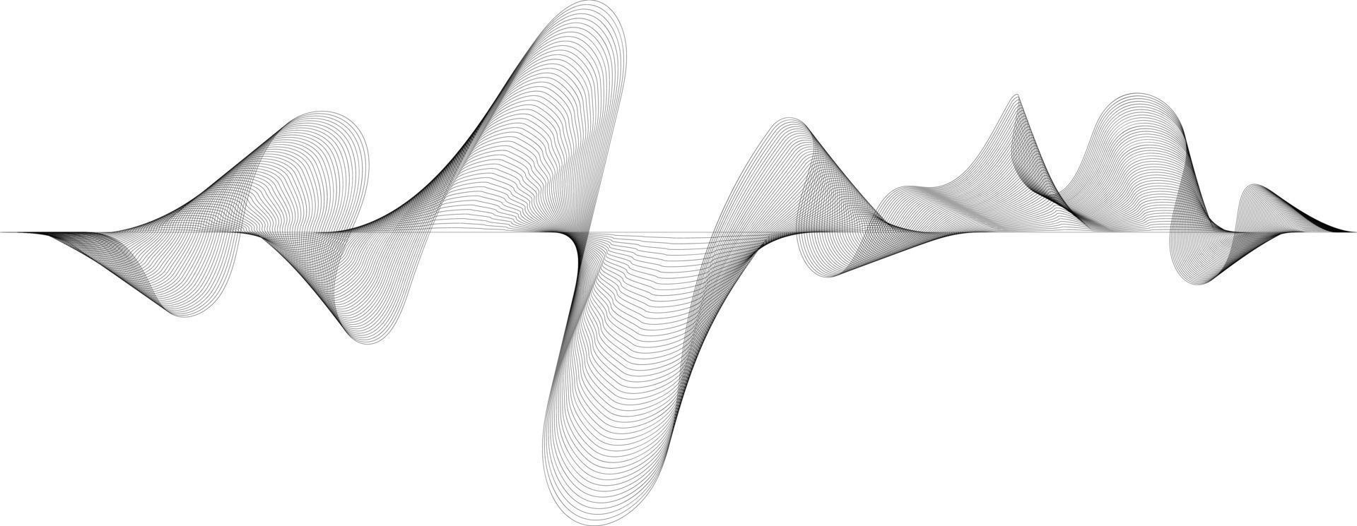 Curve Wave Seamless Pattern Thin Line Wavy Abstract Vector Background