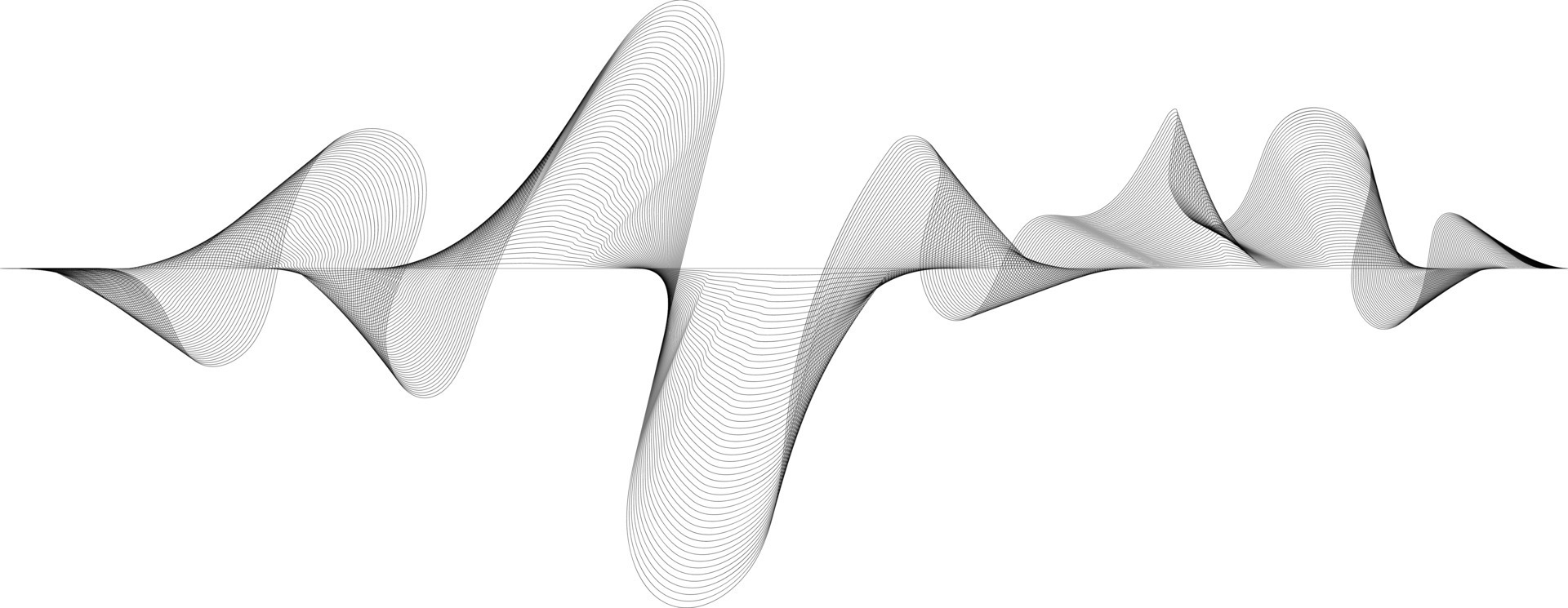 Curve Wave Seamless Pattern Thin Line Wavy Abstract Vector Background Curve Wave Seamless