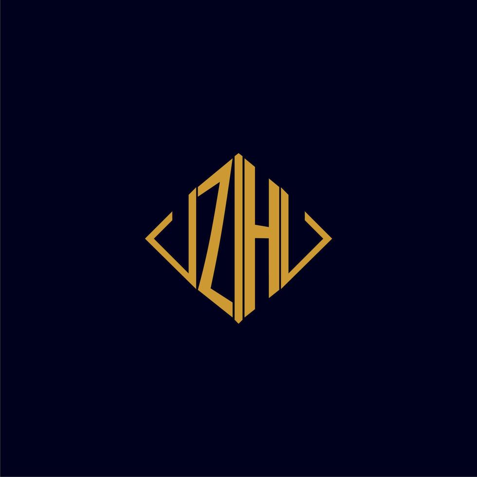 ZH initial monogram square logo design ideas 22556165 Vector Art at Vecteezy
