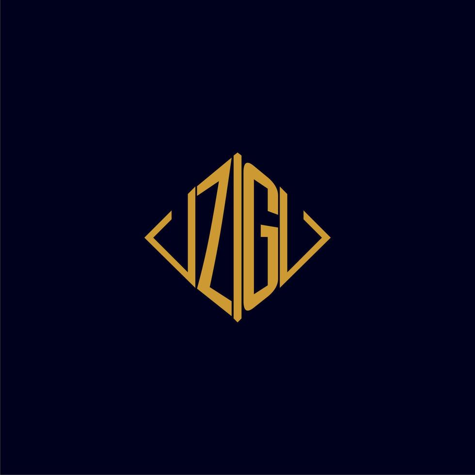 ZG initial monogram square logo design ideas 22556167 Vector Art at ...
