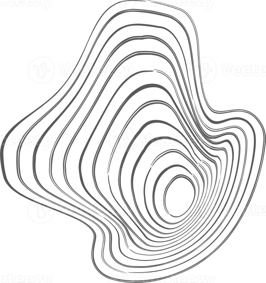 Tree Rings Organic Pattern Topography Line Circle Nature Wavy Contour Shape Topographic Icon