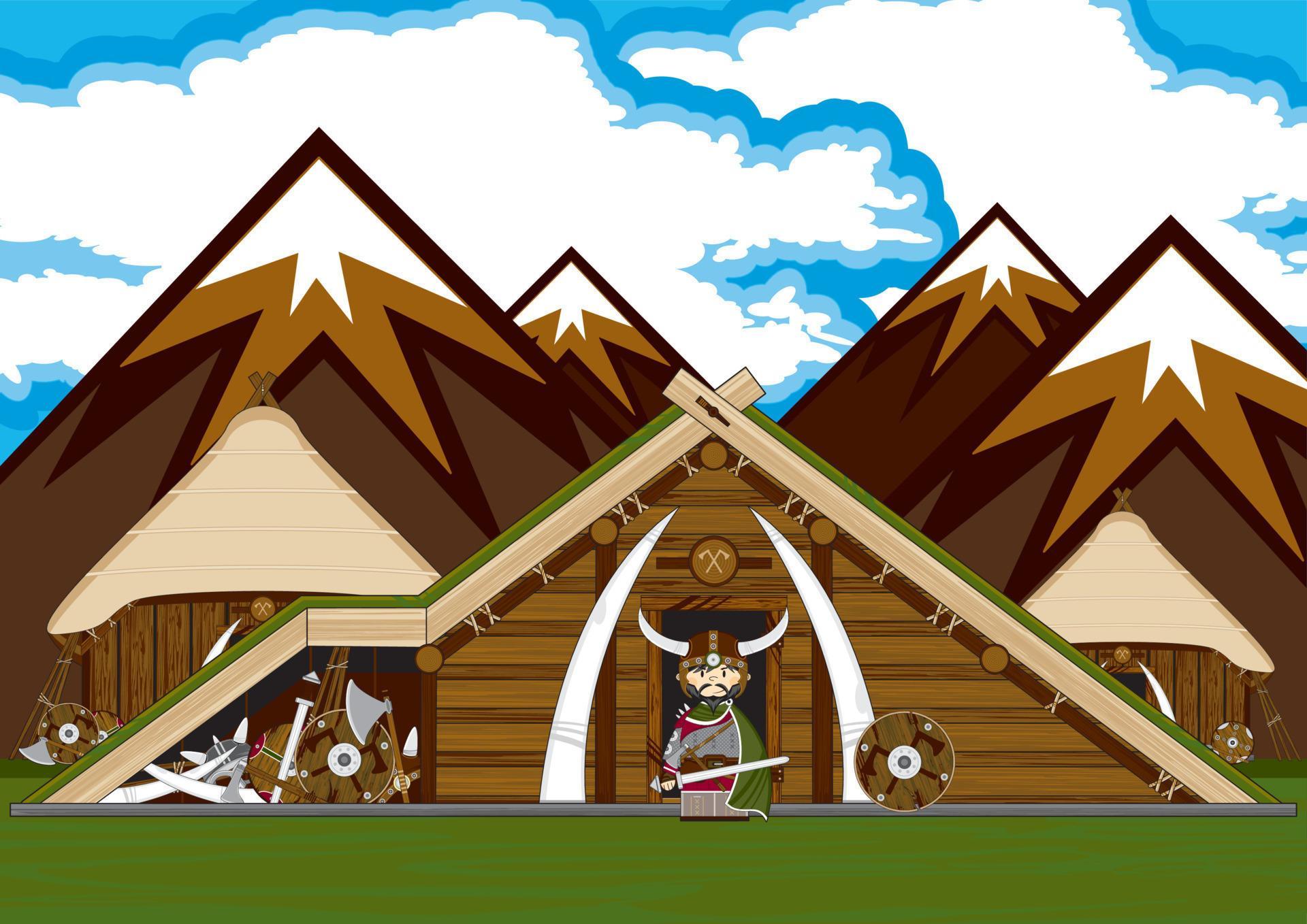 Cute Cartoon Viking Warrior at Homestead Norse History Illustration 22561136 Vector Art at Vecteezy