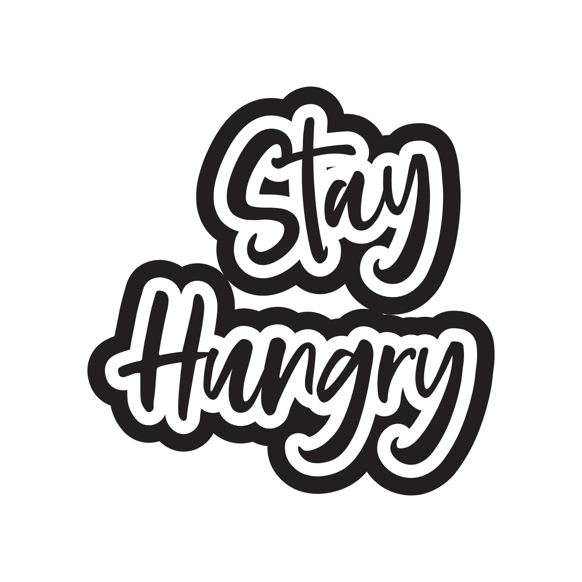 Stay Hungry Motivational And Inspirational Lettering Text Typography T Shirt Design On White
