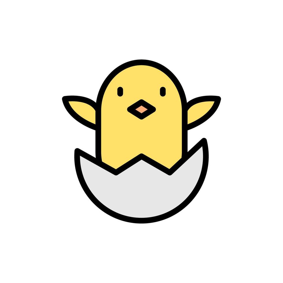 Egg Chick Outline Color Vector Icon 22565057 Vector Art At Vecteezy