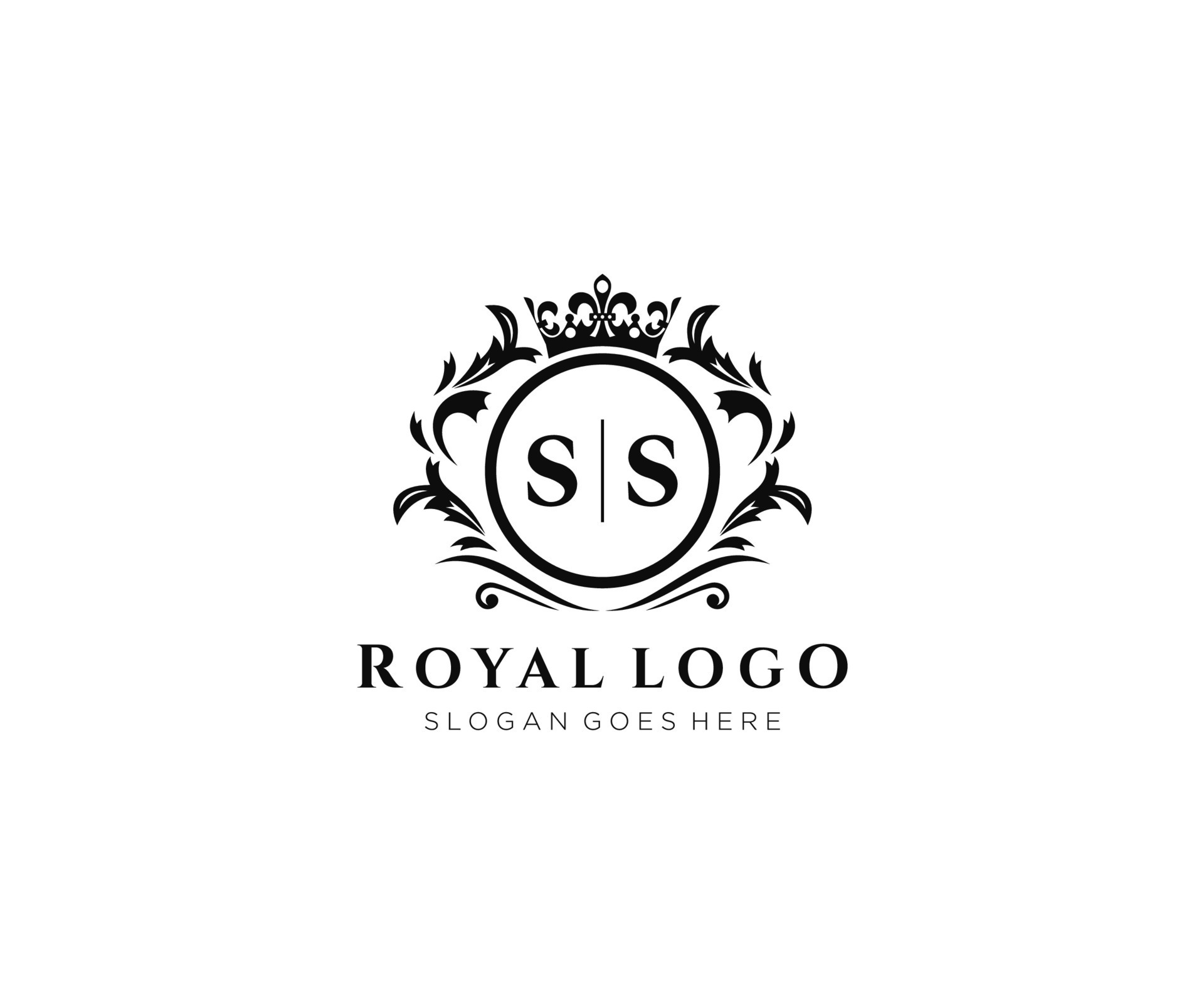 inicial ss letra lujoso marca logo plantilla, para restaurante, realeza, boutique, cafetería ...