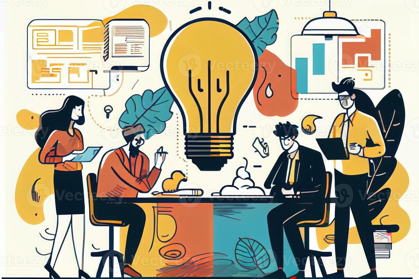 Creative team brainstorming in an advertising agency. Business people ...