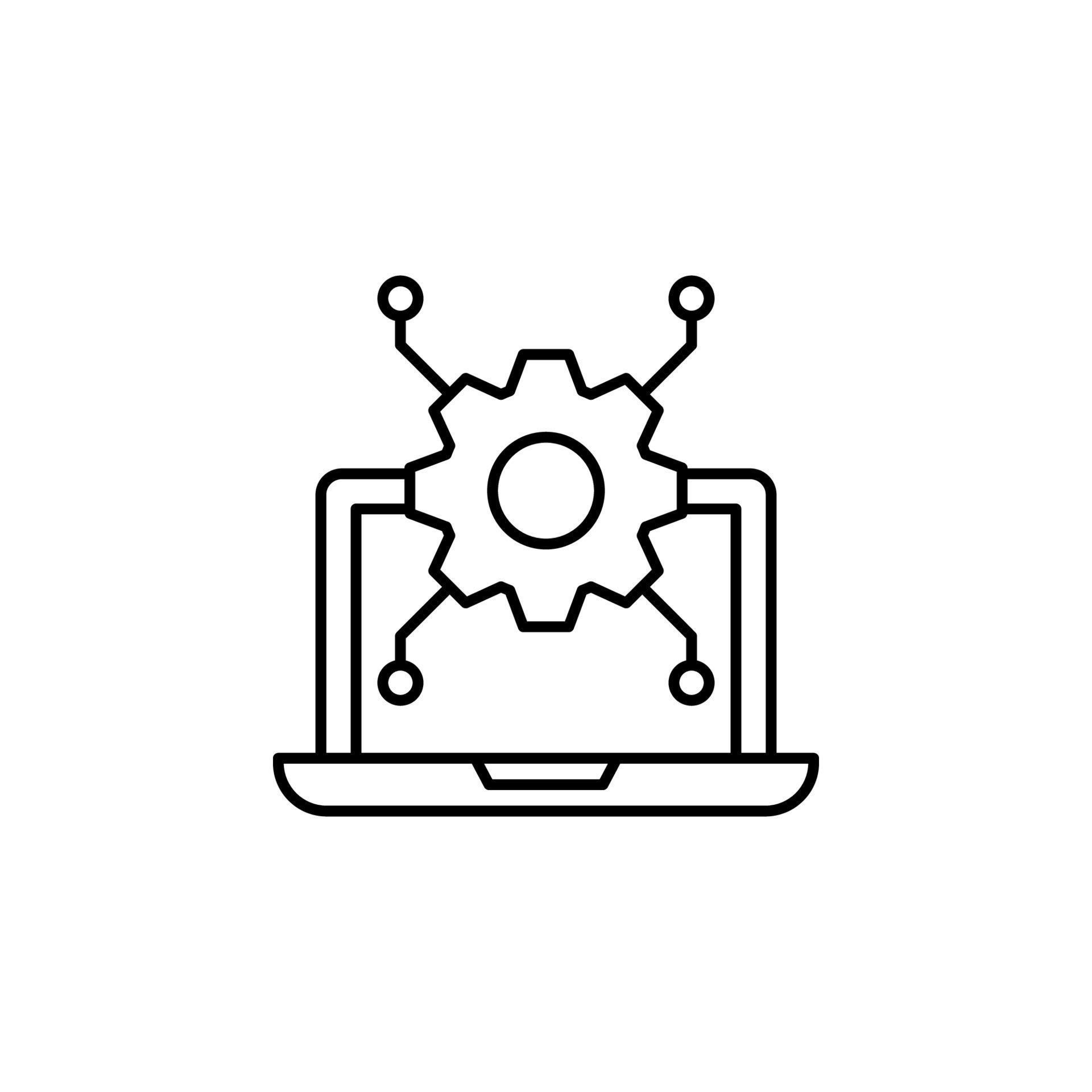 Laptop gear algorithm vector icon 22577764 Vector Art at Vecteezy