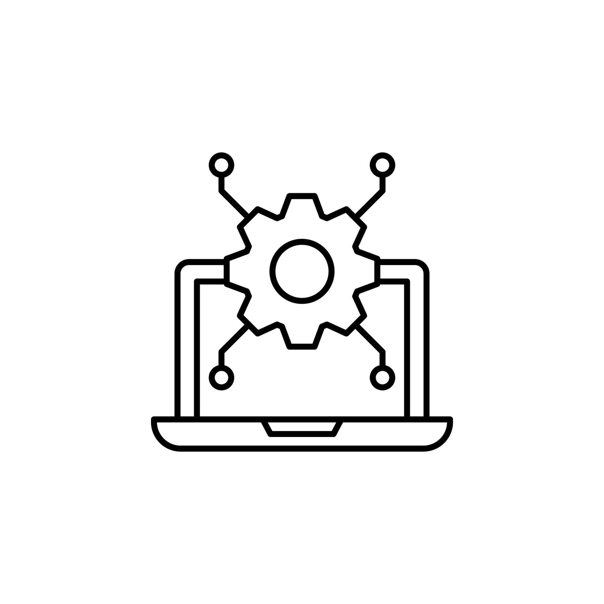 Laptop gear algorithm vector icon 22577764 Vector Art at Vecteezy
