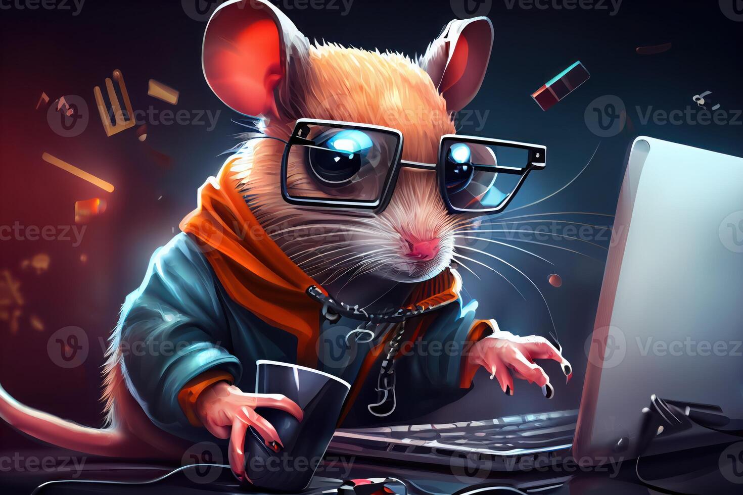 Hacker Mouse Working Job Profession Illustration Ai Generated 22579621