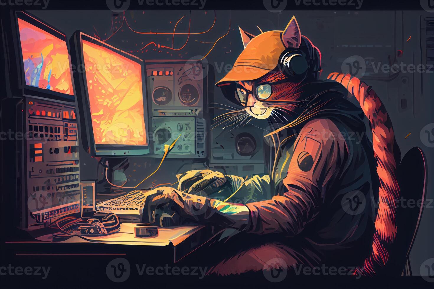 hacker cat working job profession illustration. 22579629 Stock Photo at ... hacker cat working job profession illustration. 22579629 Stock Photo at ...