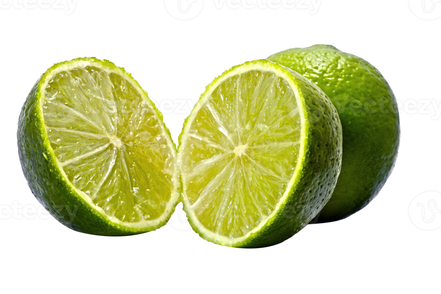 Green Lemon With Slices 22581586 Png