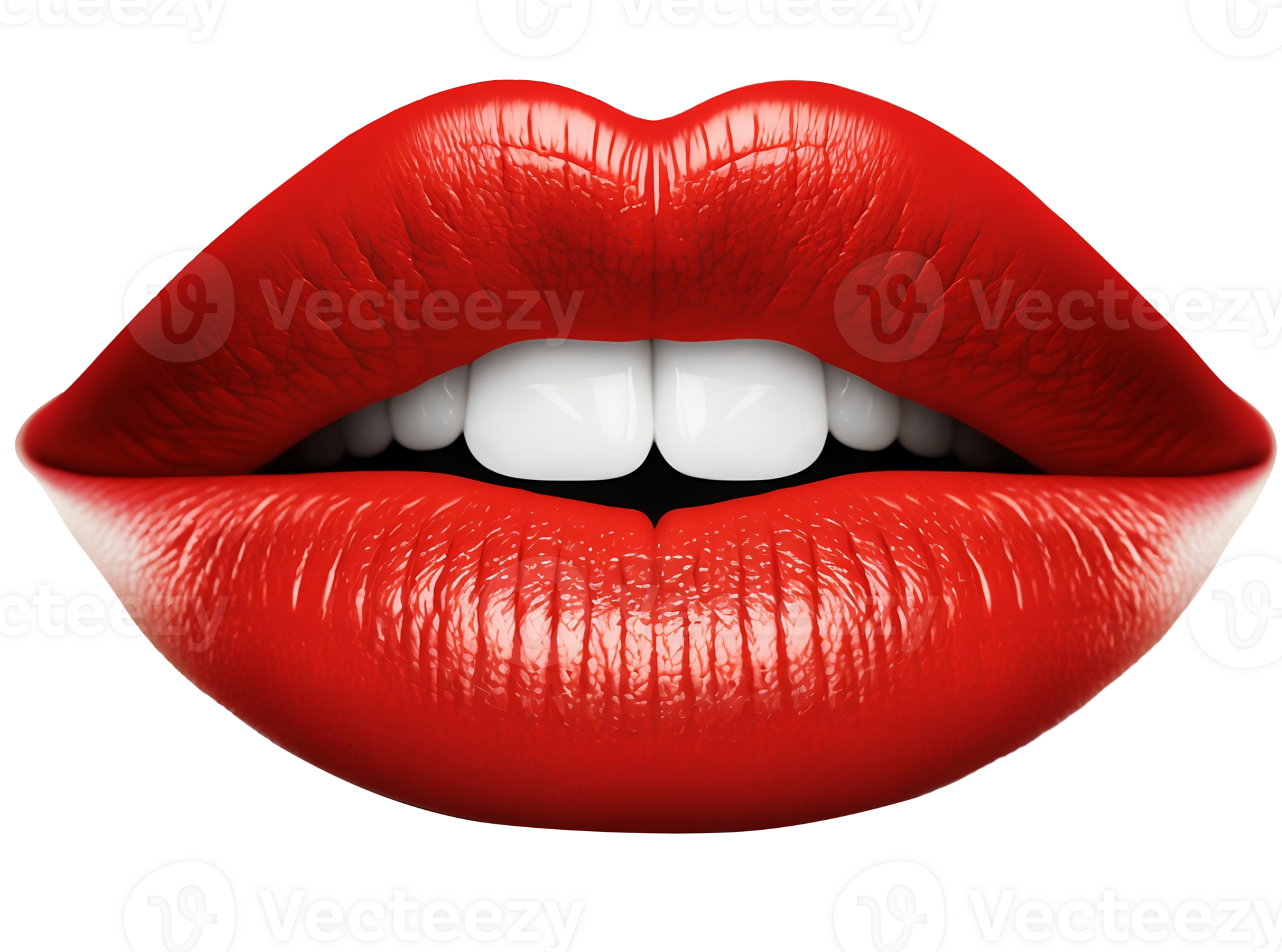 Close-up of sexy red female lips isolated on transparent background. . PNG 22581768 PNG