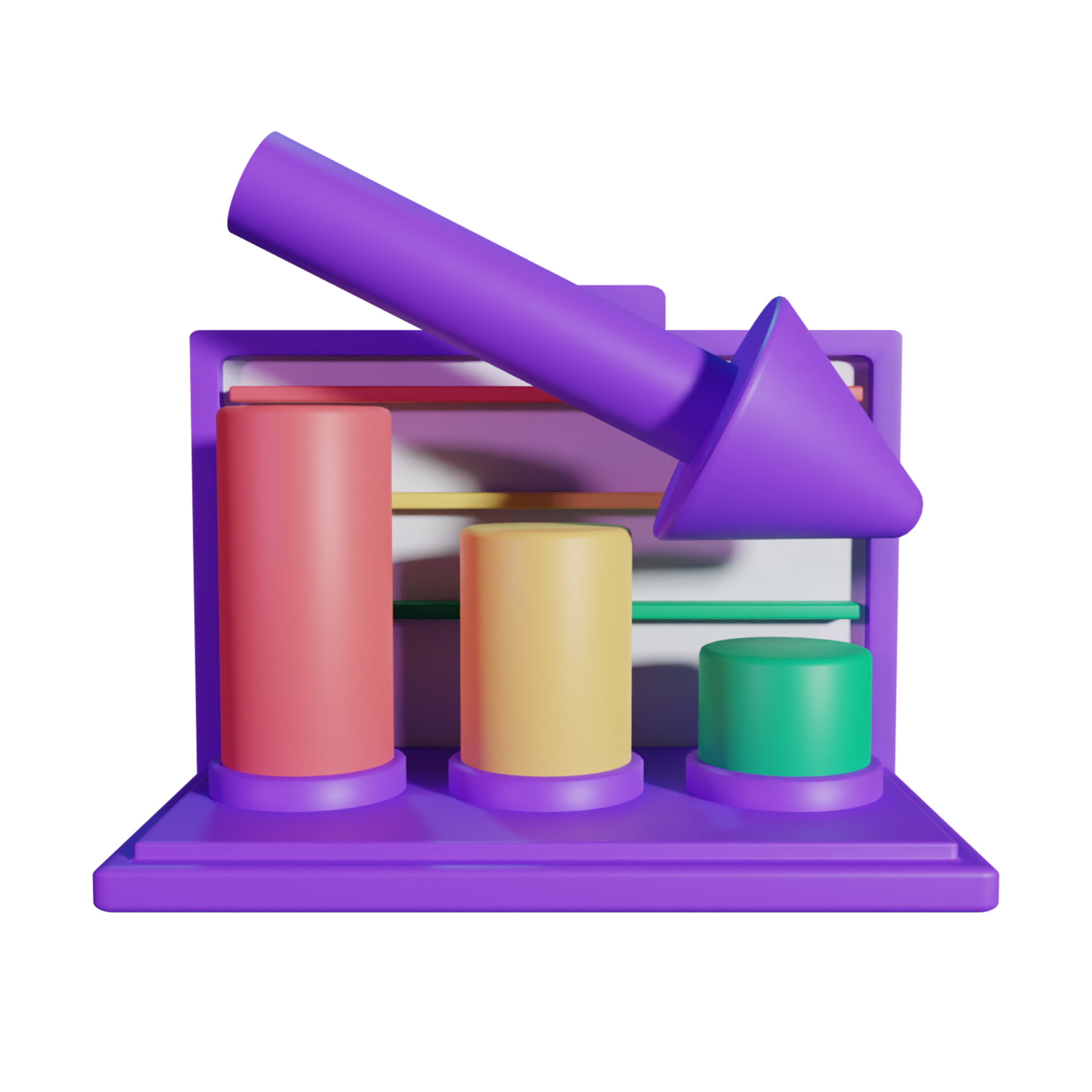 Decrease Chart 3D Icon 22583339 PNG