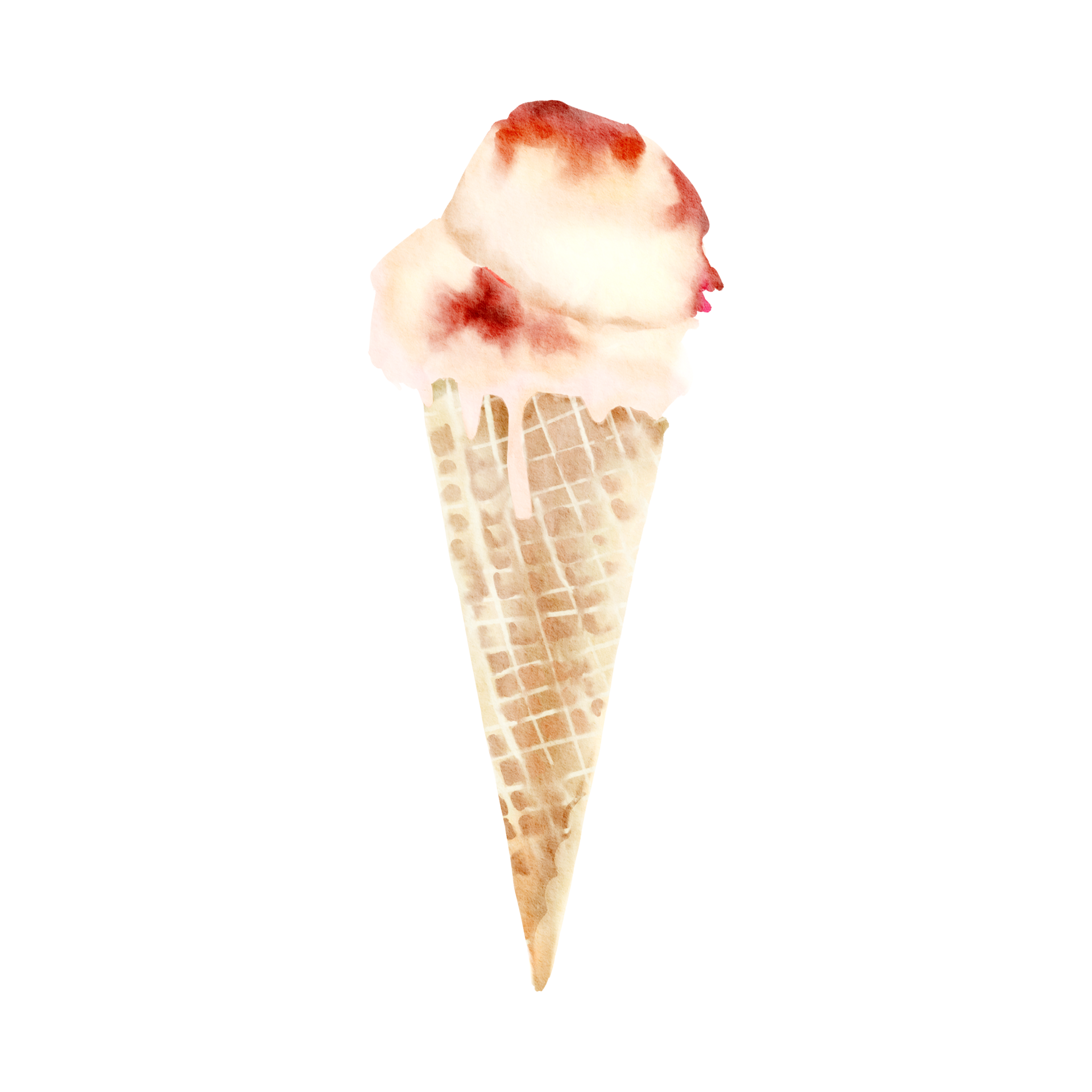 Strawberry Ice Cream Cone 22584710 Png