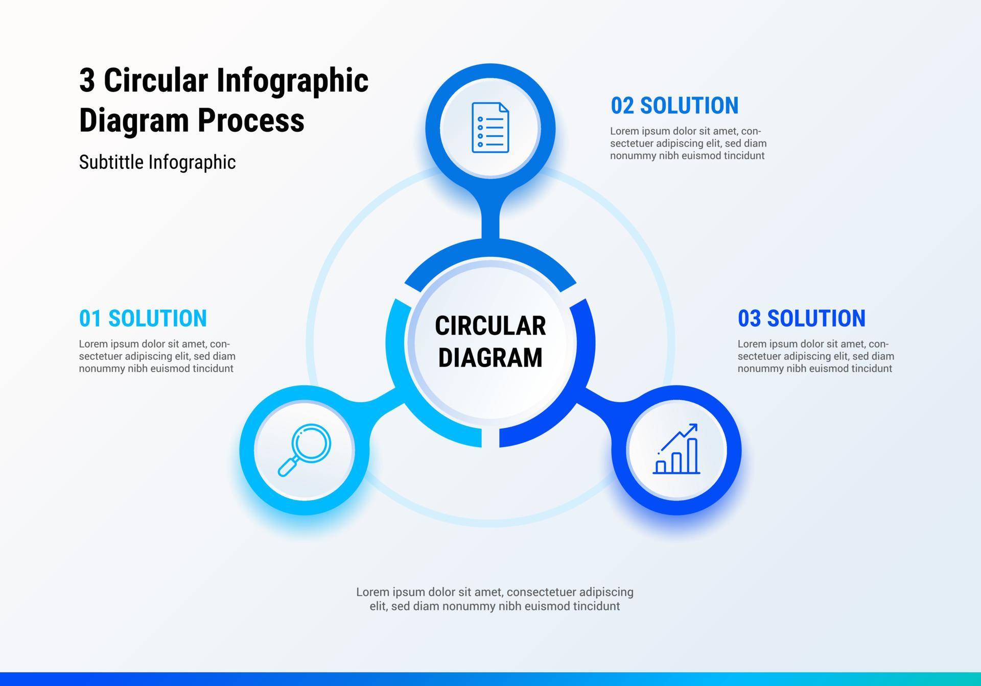 3 Circular Infographic Diagram Process 22586699 Vector Art at Vecteezy