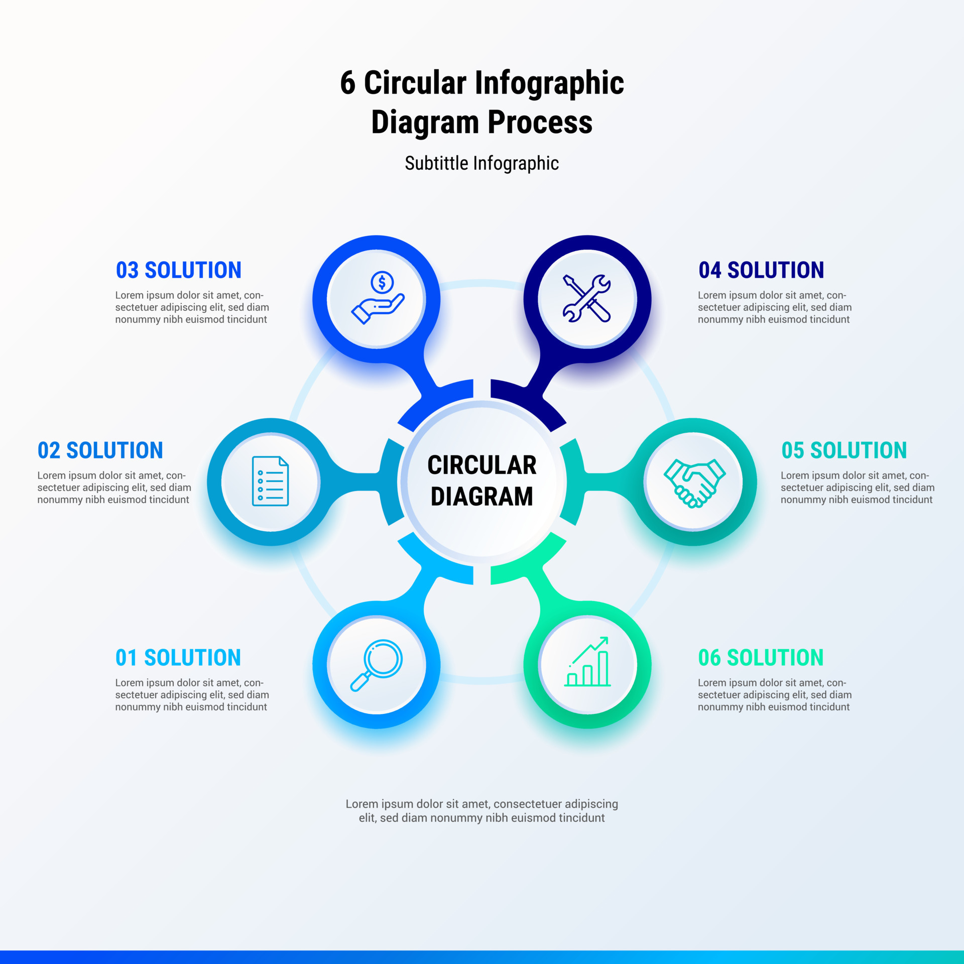 6 Circular Infographic Diagram Process 22586703 Vector Art at Vecteezy