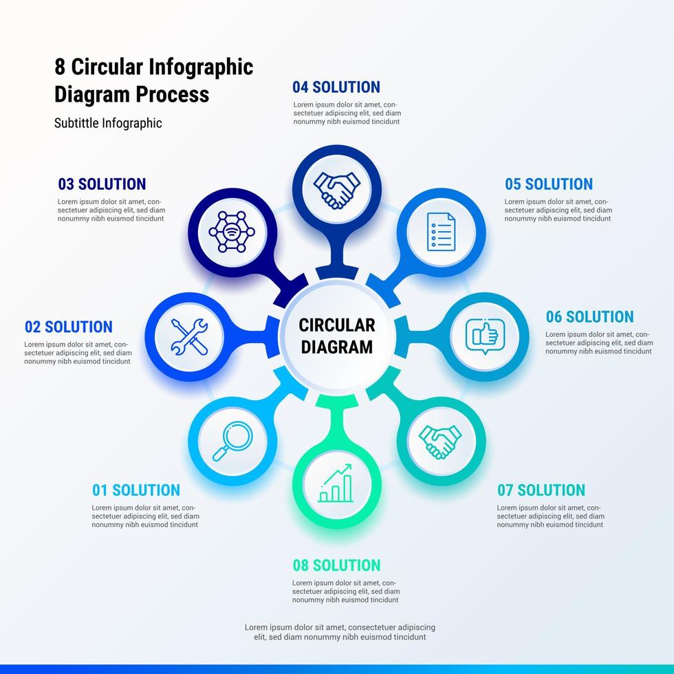 8 Circular Infographic Diagram Process 22586704 Vector Art at Vecteezy