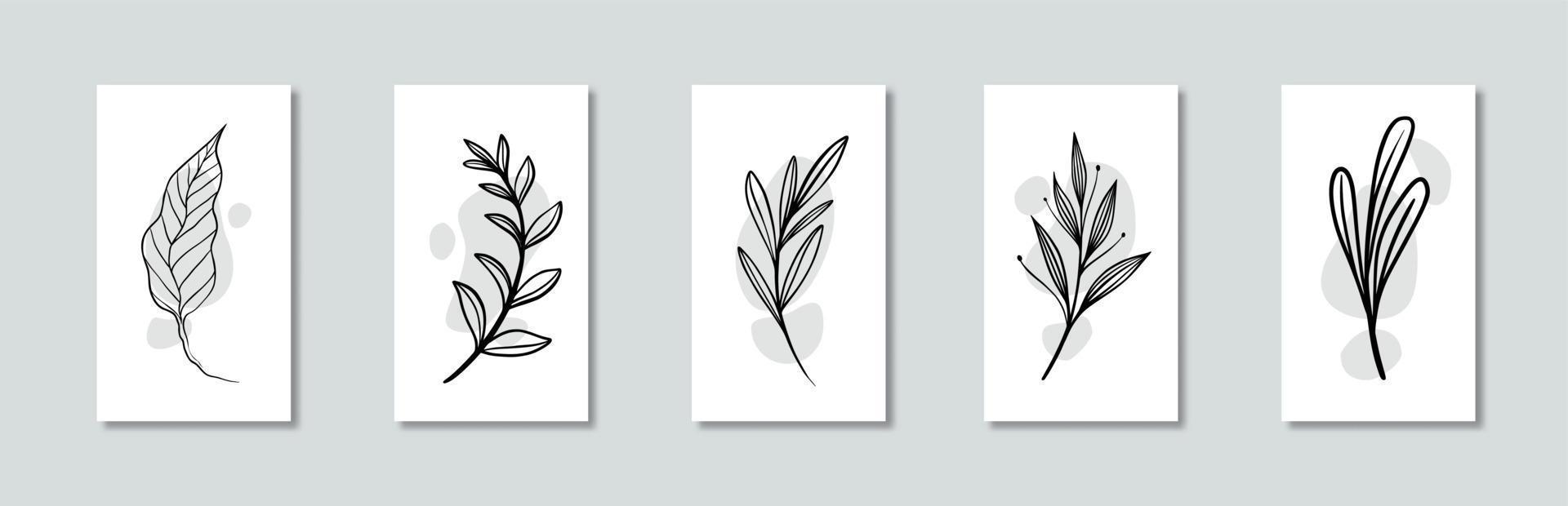 Floral botanical line art vector poster for wall decoration 22586771 ...