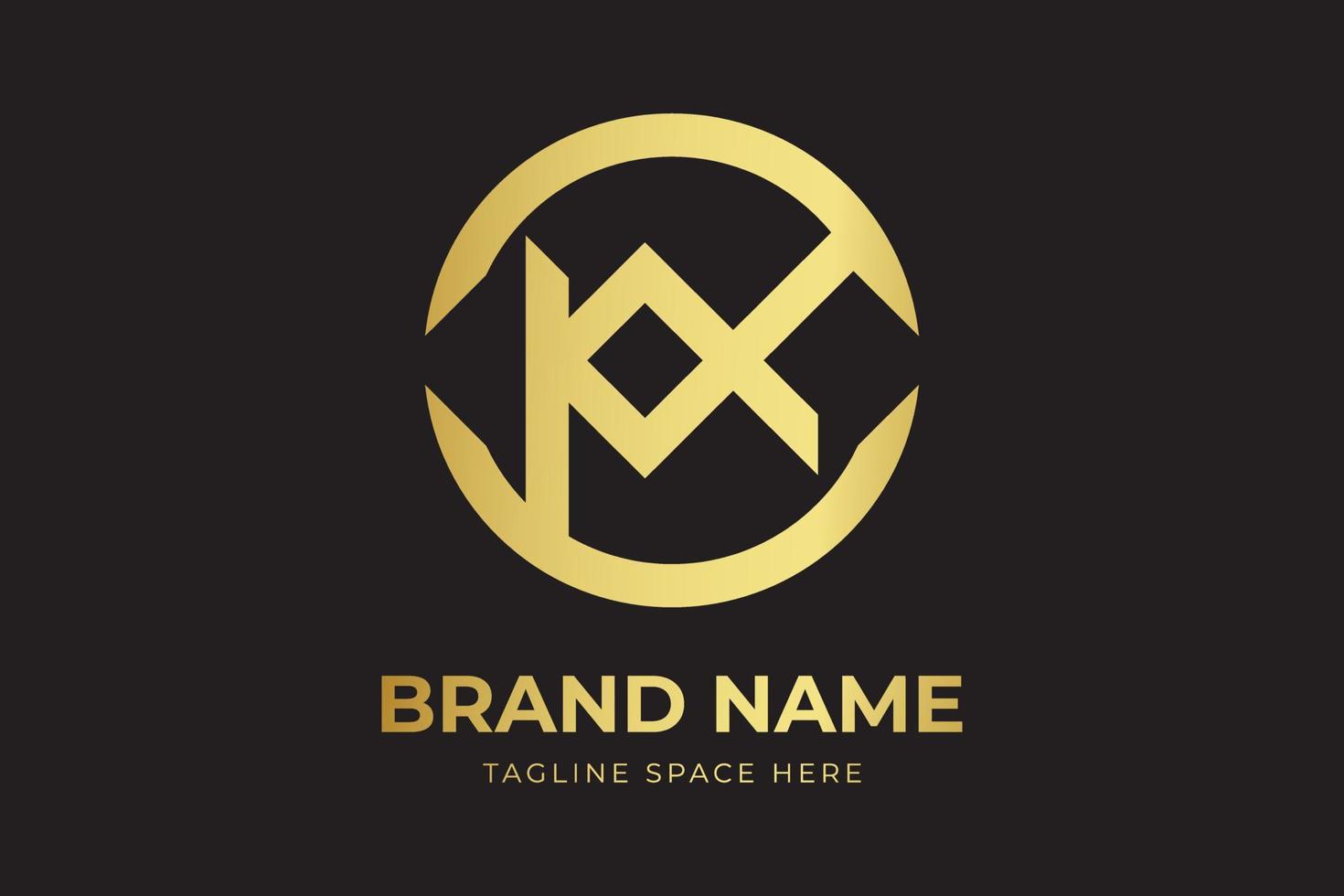 Letter KX logo combined with circle line, creative modern monogram logo style. KX creative logo ...