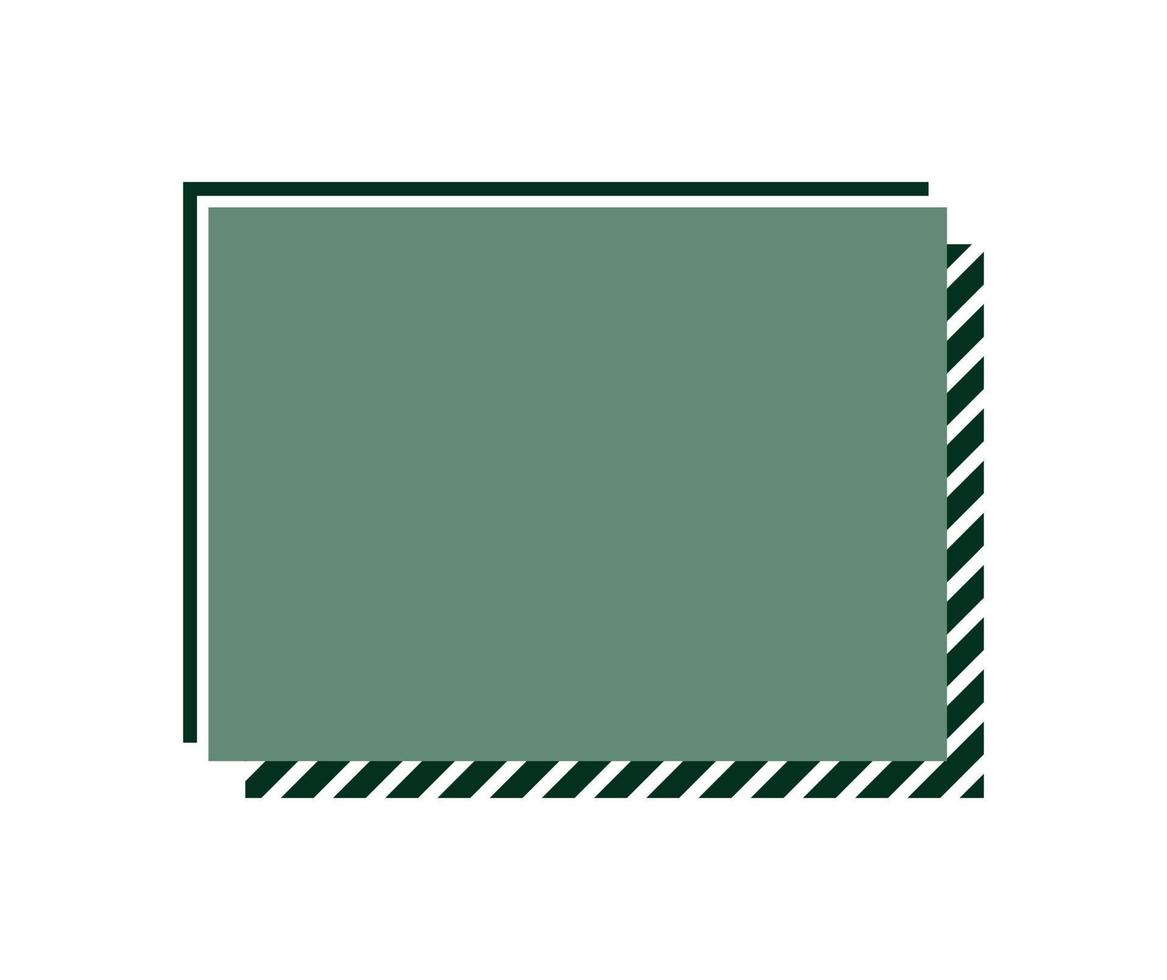 Green Geometric Text Box with Stripes Vector for Quote and Message ...