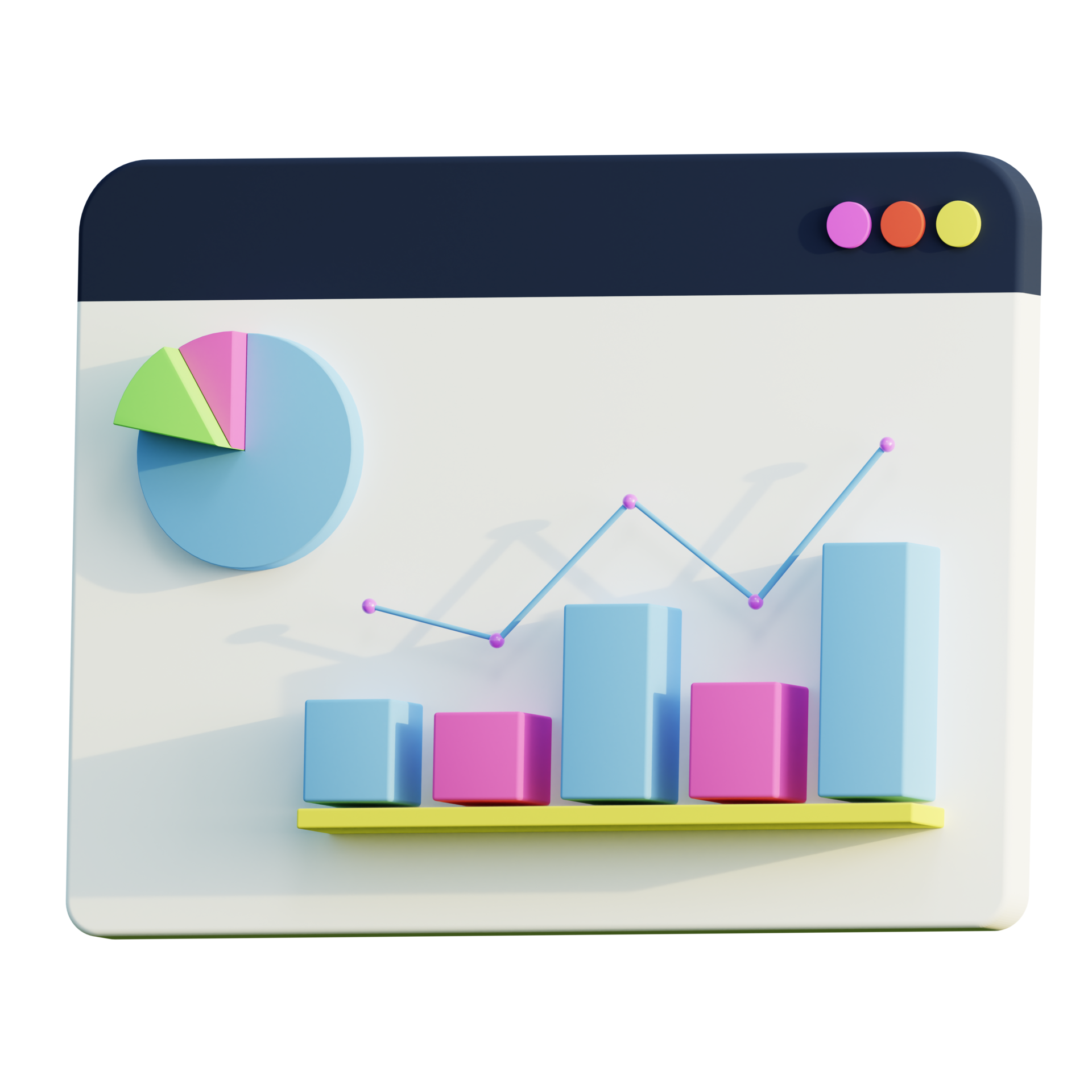 3d render graph icon, Infographic graph and piechart business concept ...