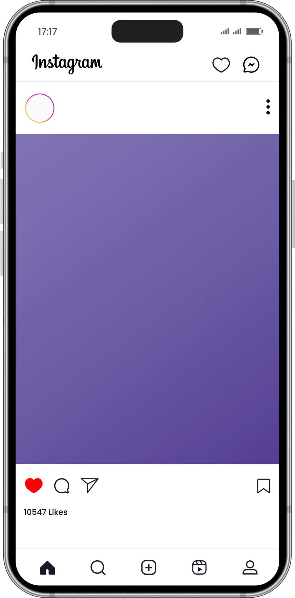 Instagram home page interface with smartphone, post mockup 22588832 PNG