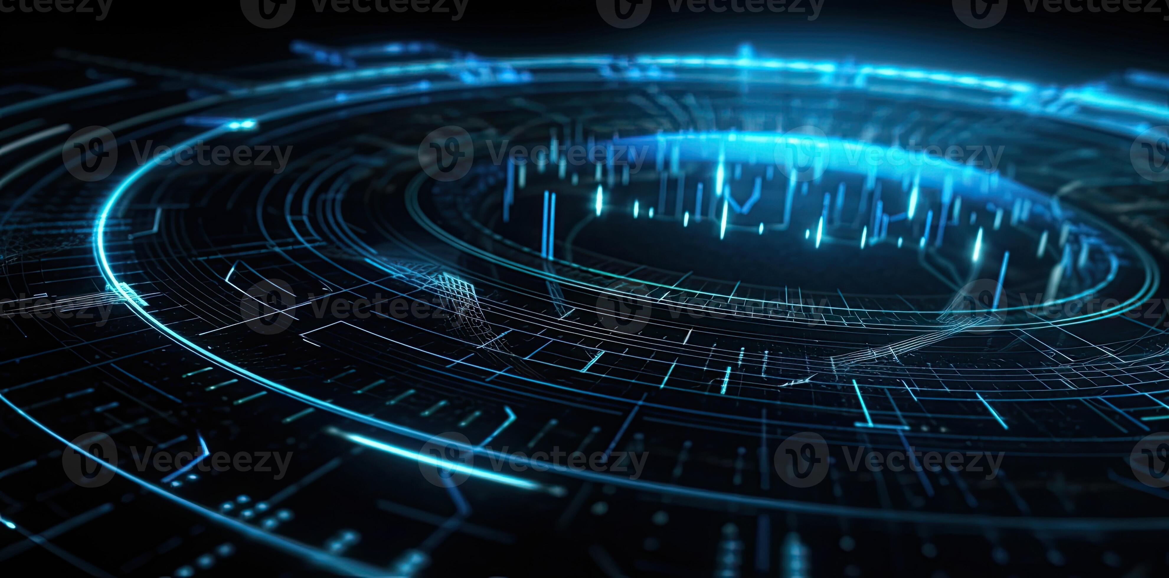 modern technology circle background or abstract image, blueprint ...