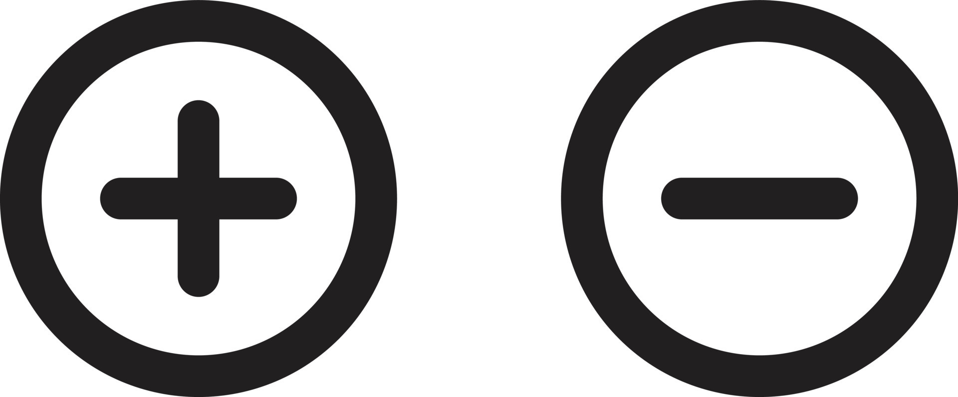 Plus and minus icon vector in trendy style for web site and mobile app ...