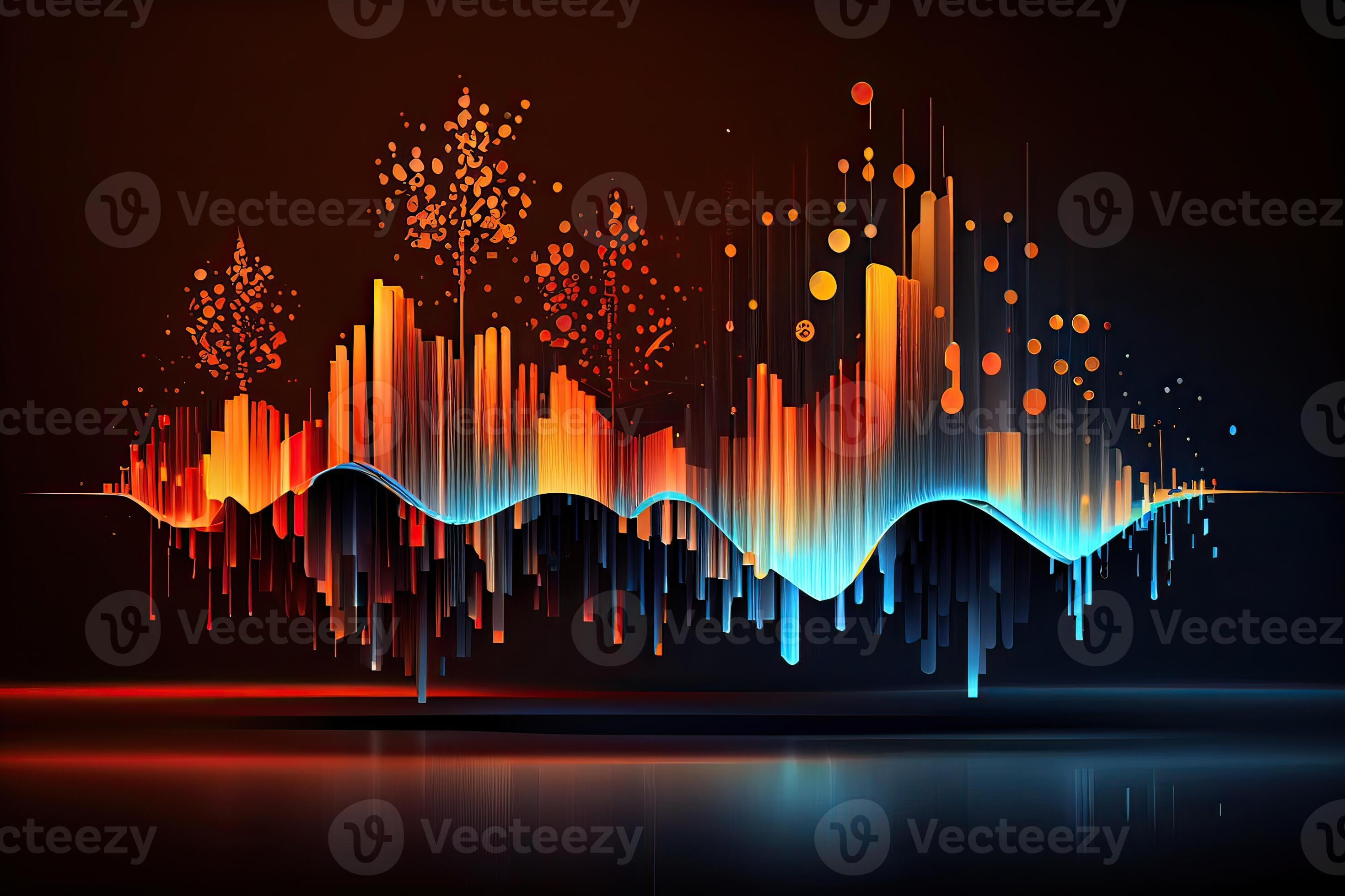 Vector abstract 3D big data visualization. Futuristic infographics ...