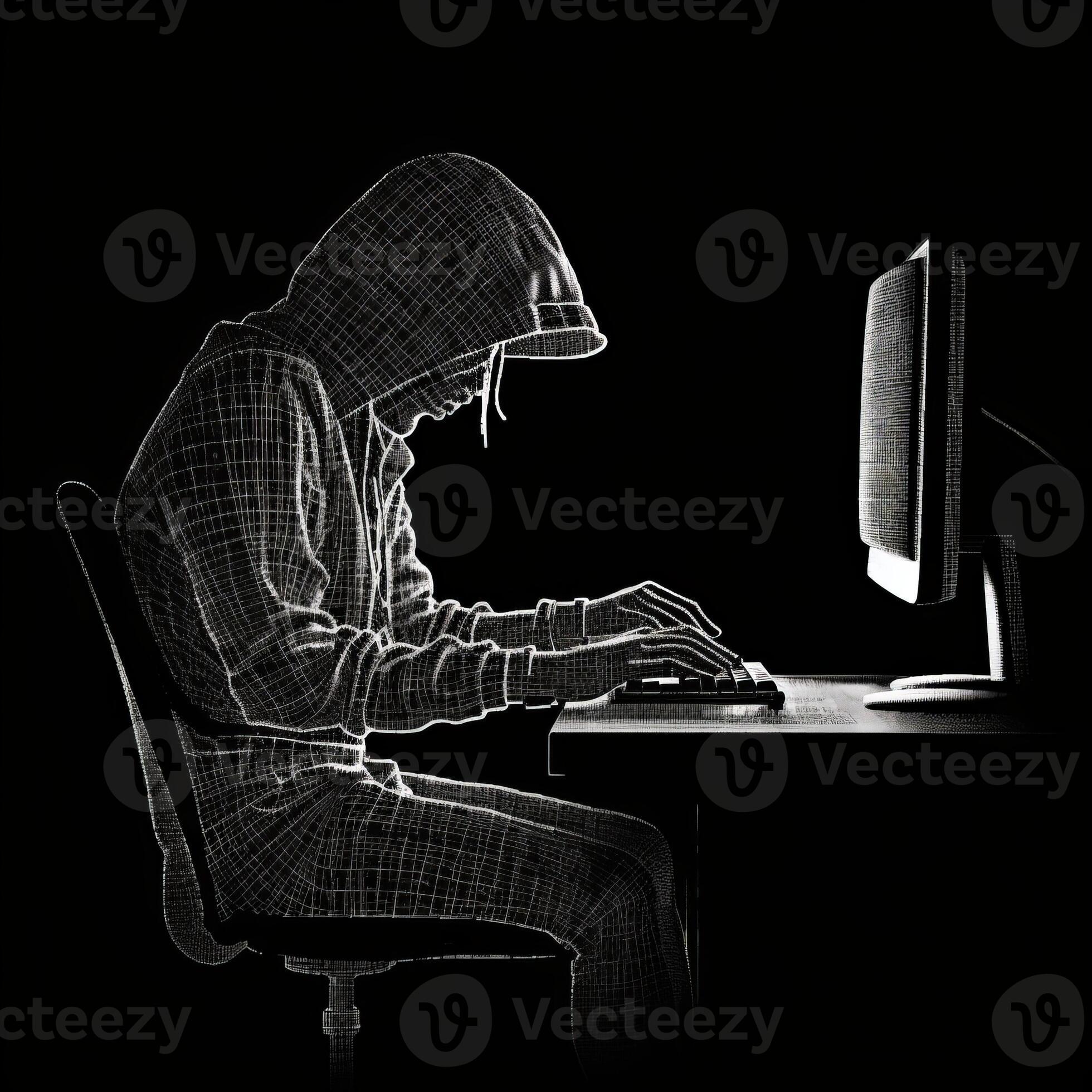 computer hacker ascii style on black background 22592311 Stock Photo at ...