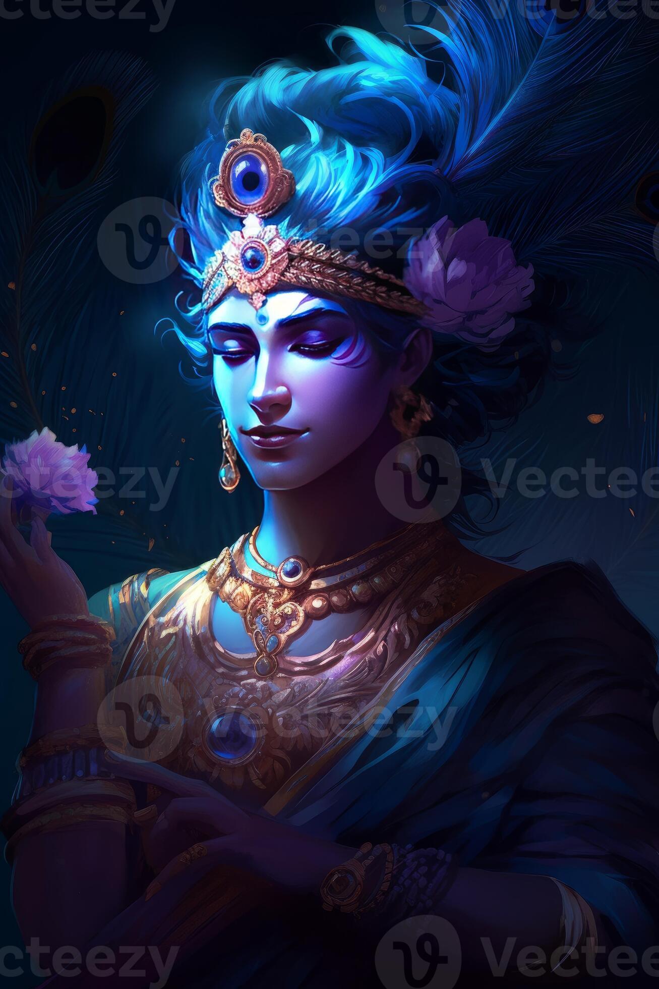 A graphic ultra hd illustration image of Vishnu Hindu God 22592365 ...