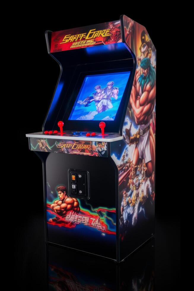 A Holographic street fighter Arcade Game machine 22592385 Stock Photo at Vecteezy