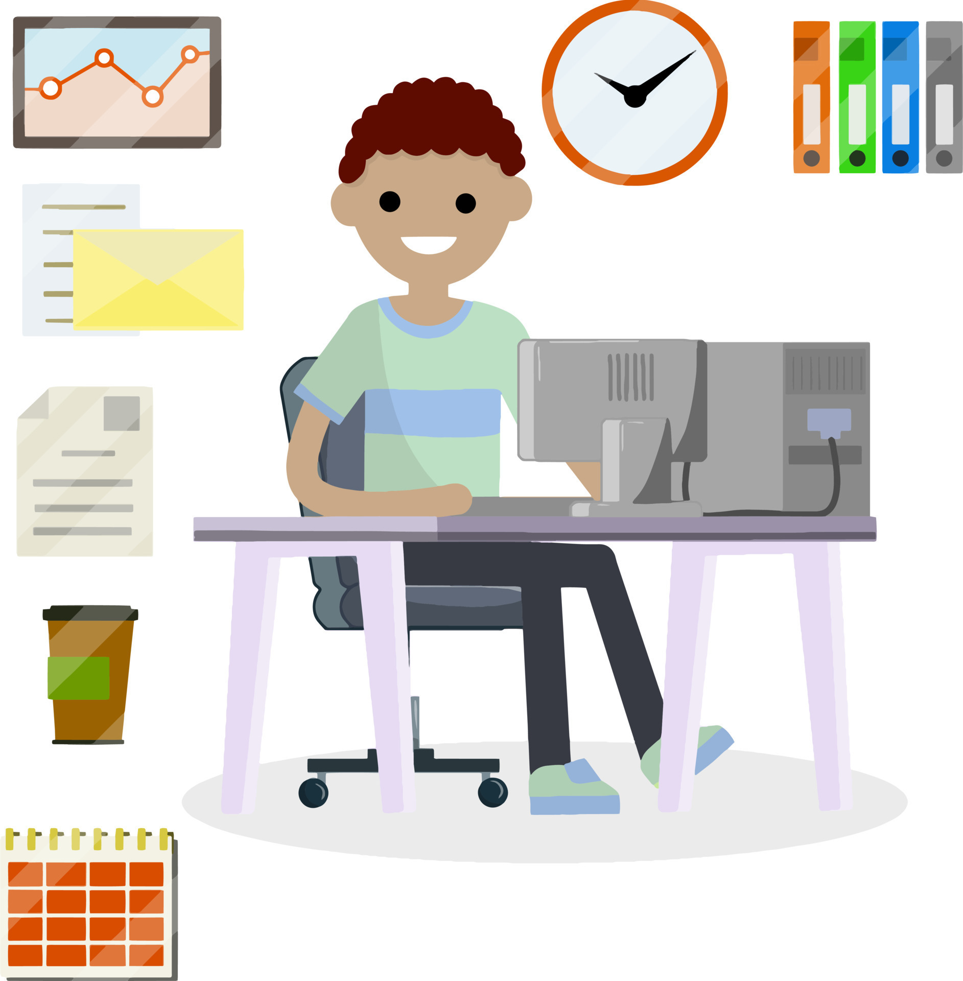 Programmer at work. Hobbies and Internet. Man sitting at table with ...